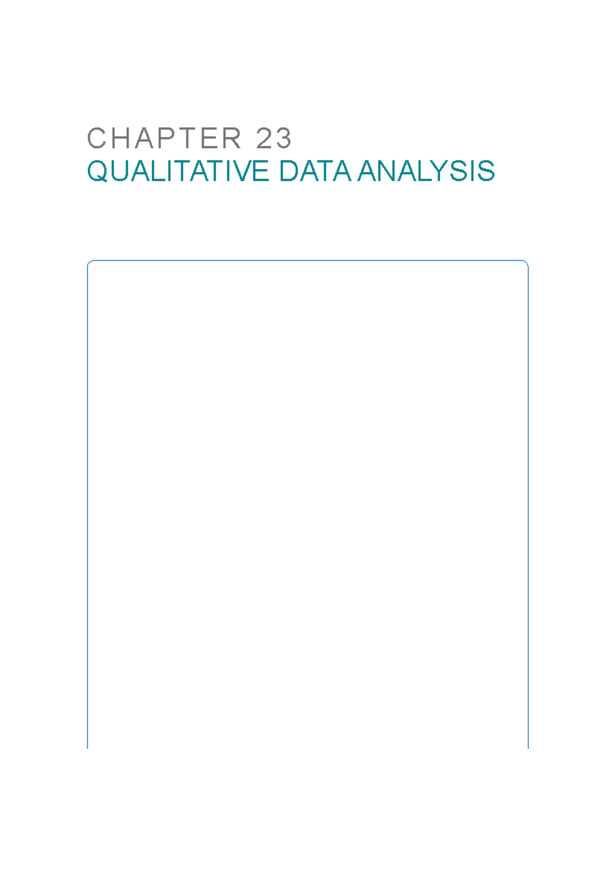 CH23 Qualitative Data Analysis: Coding & Grounded Theory Guide - Studeersnel