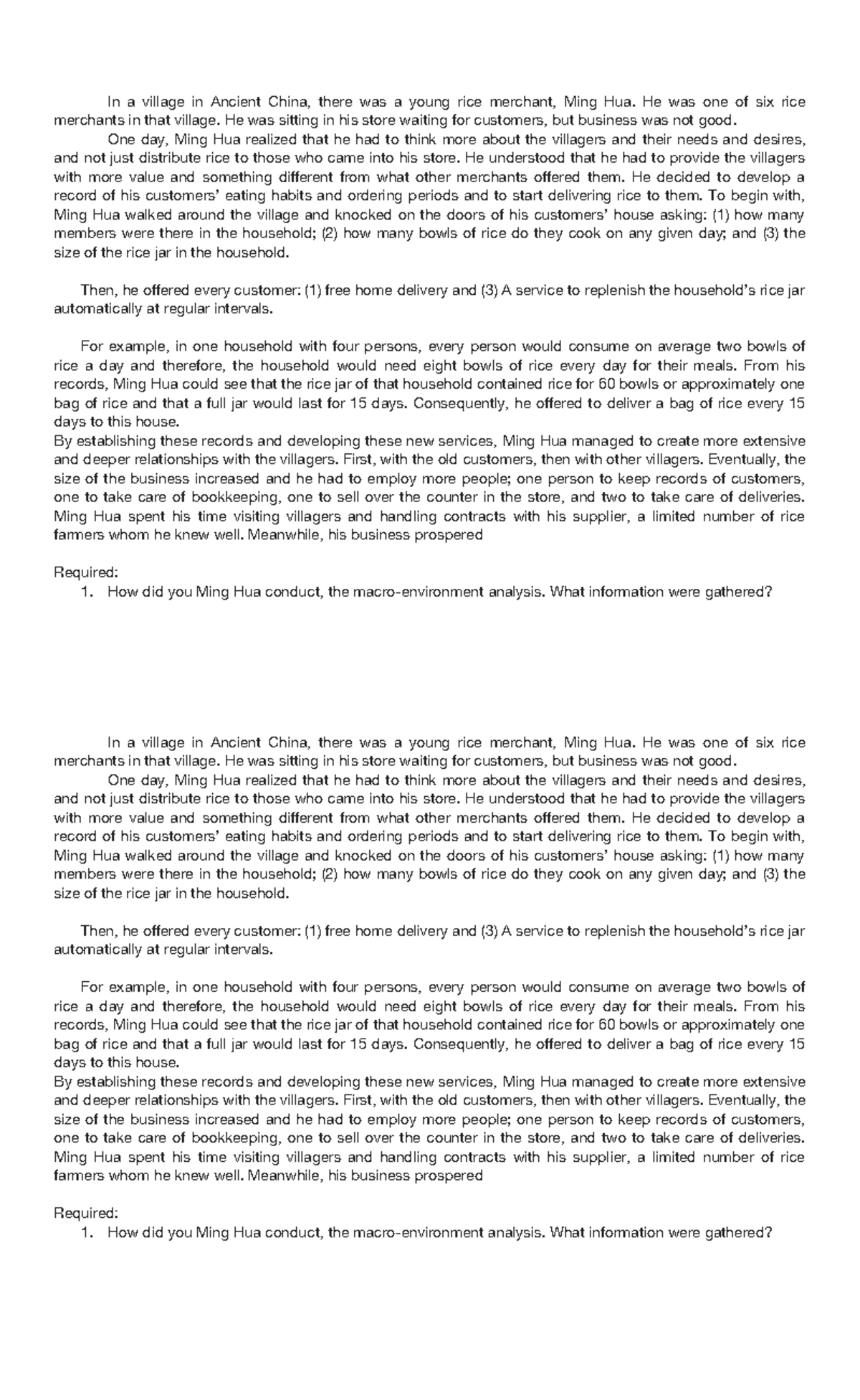 Ming Hua's Business Strategy Analysis - Case Study - Studocu