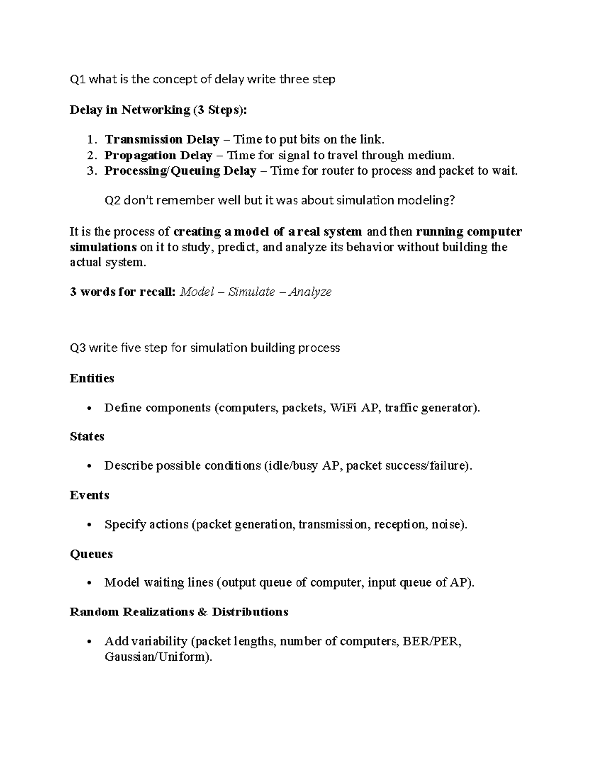 432 - Delay Concepts and Simulation Modeling Overview - Studocu