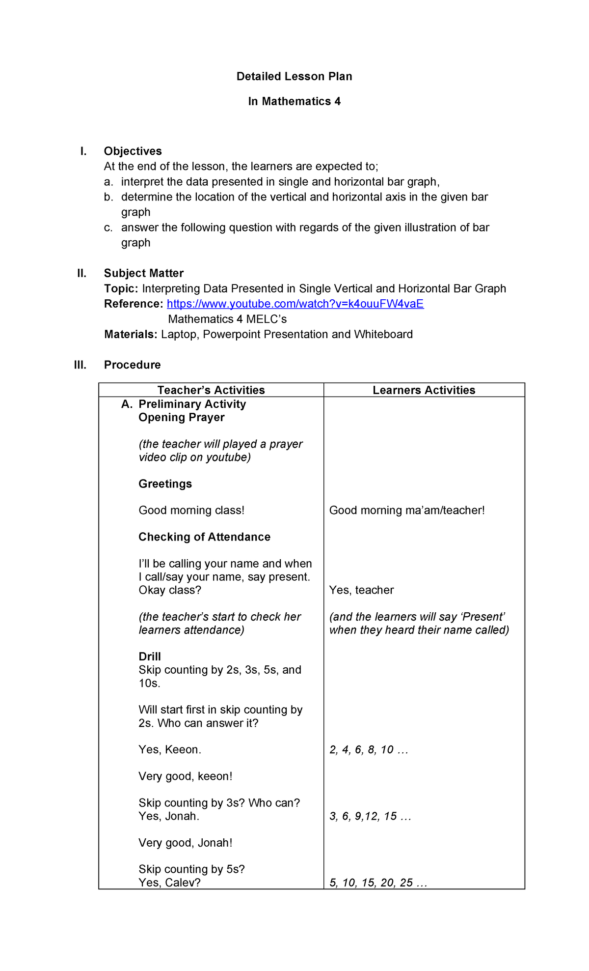 514262126 Final Demo Detailed Lesson Plan in Math 4 - Detailed Lesson ...