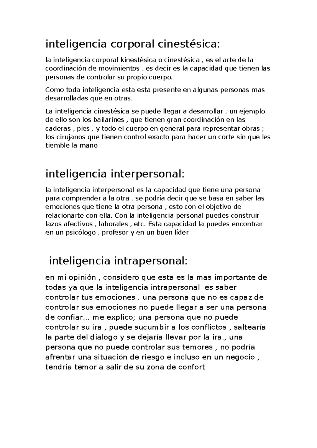 Inteligencias multiples - inteligencia corporal cinestésica: la ...