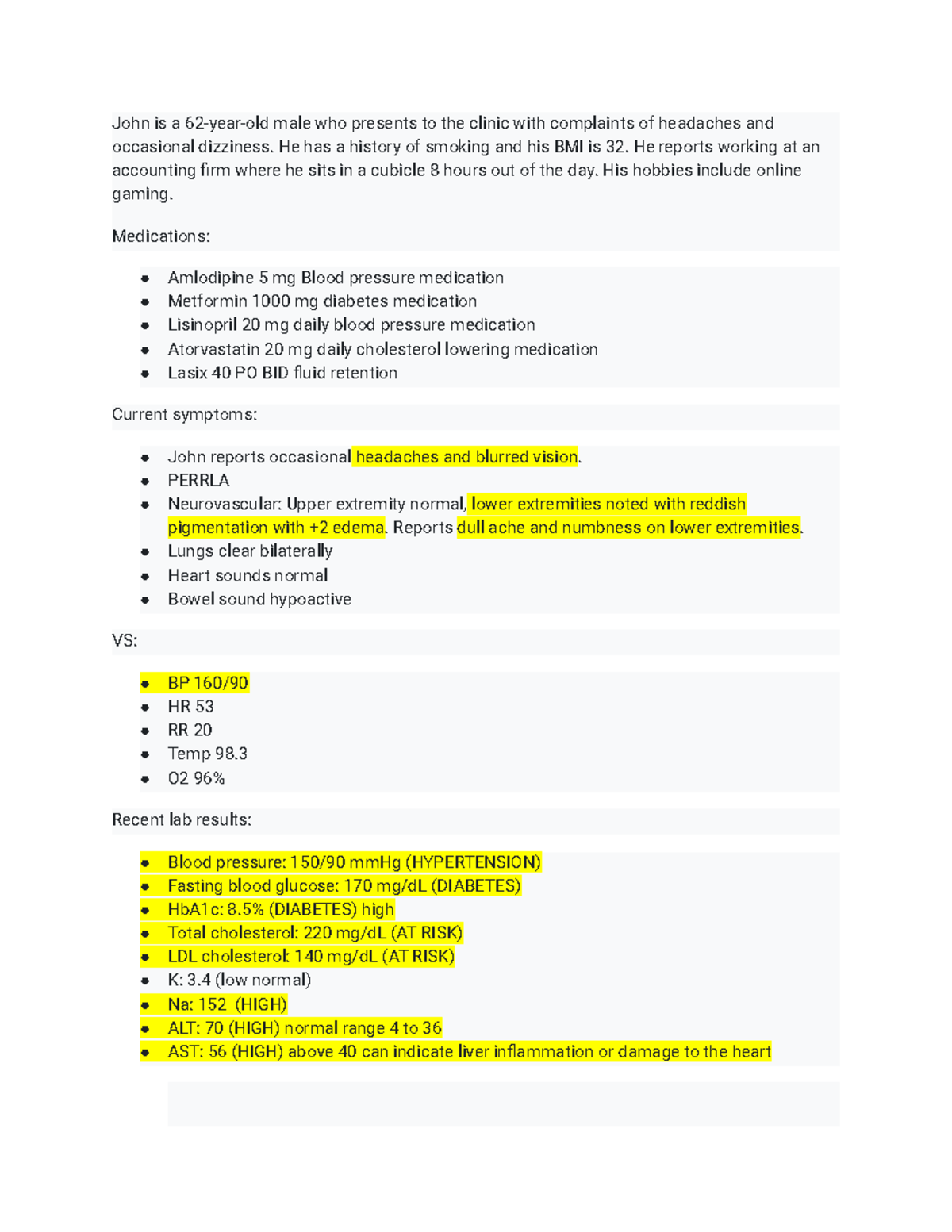 NGN Style Cardiac Case Study: Hypertension and Diabetes Management ...
