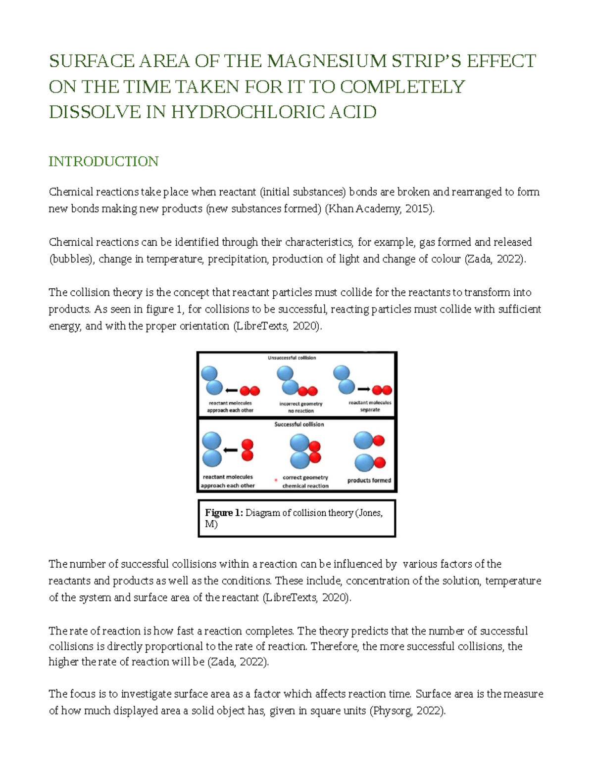 Effect of Surface Area on Reaction Rate: Magnesium & HCl Study - Studocu