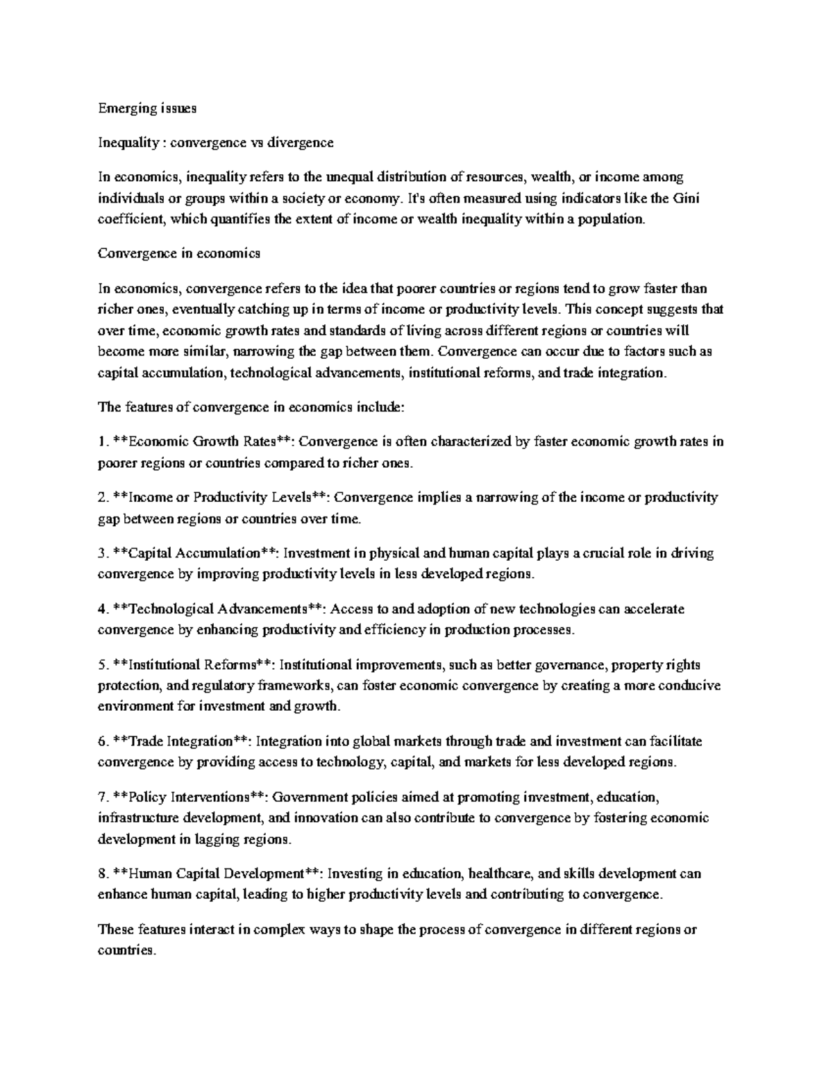 Module 5: Development Economics - Inequality, Convergence, and ...
