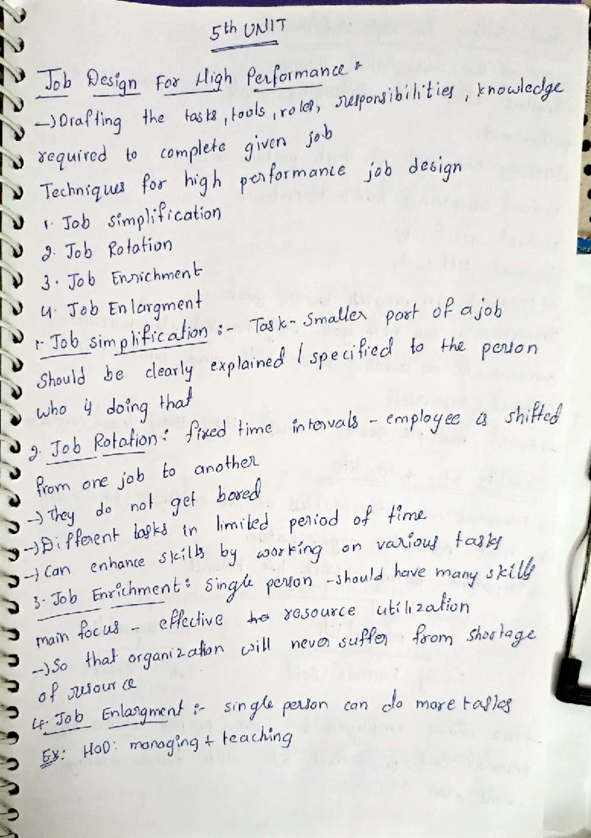 OB 5 UNIT - High Performance Job Design Techniques and Management - Studocu