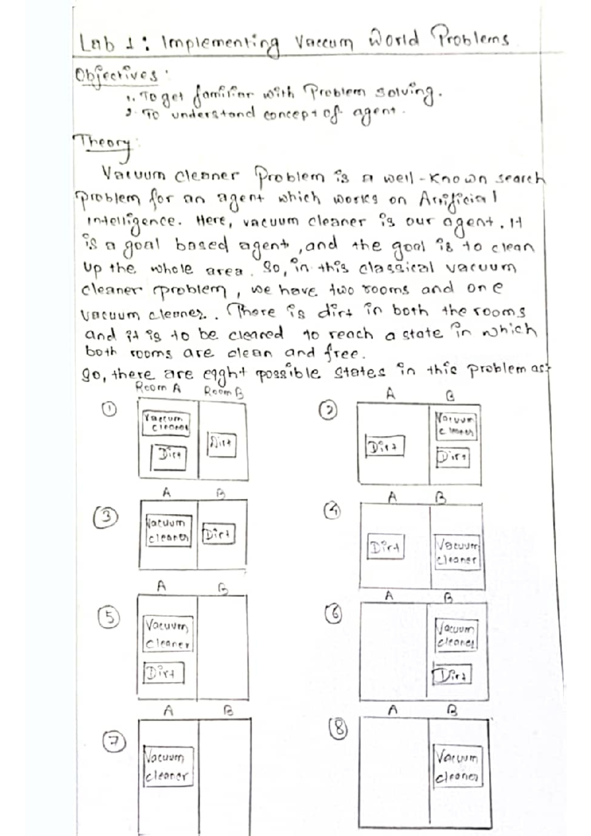 Lab 1: Vacuum World Problem Implementation - AI CSIT - Studocu