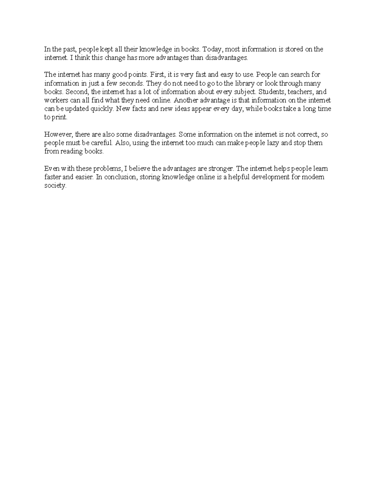 Bai4 - Advantages of Storing Knowledge Online - Studocu