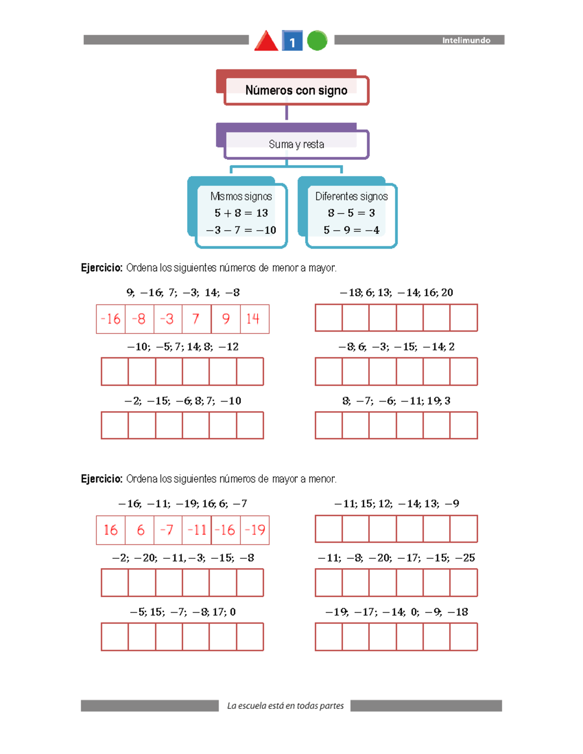 Cuadernillo de Ejercicios: Números con Signo y Operaciones Matemáticas ...