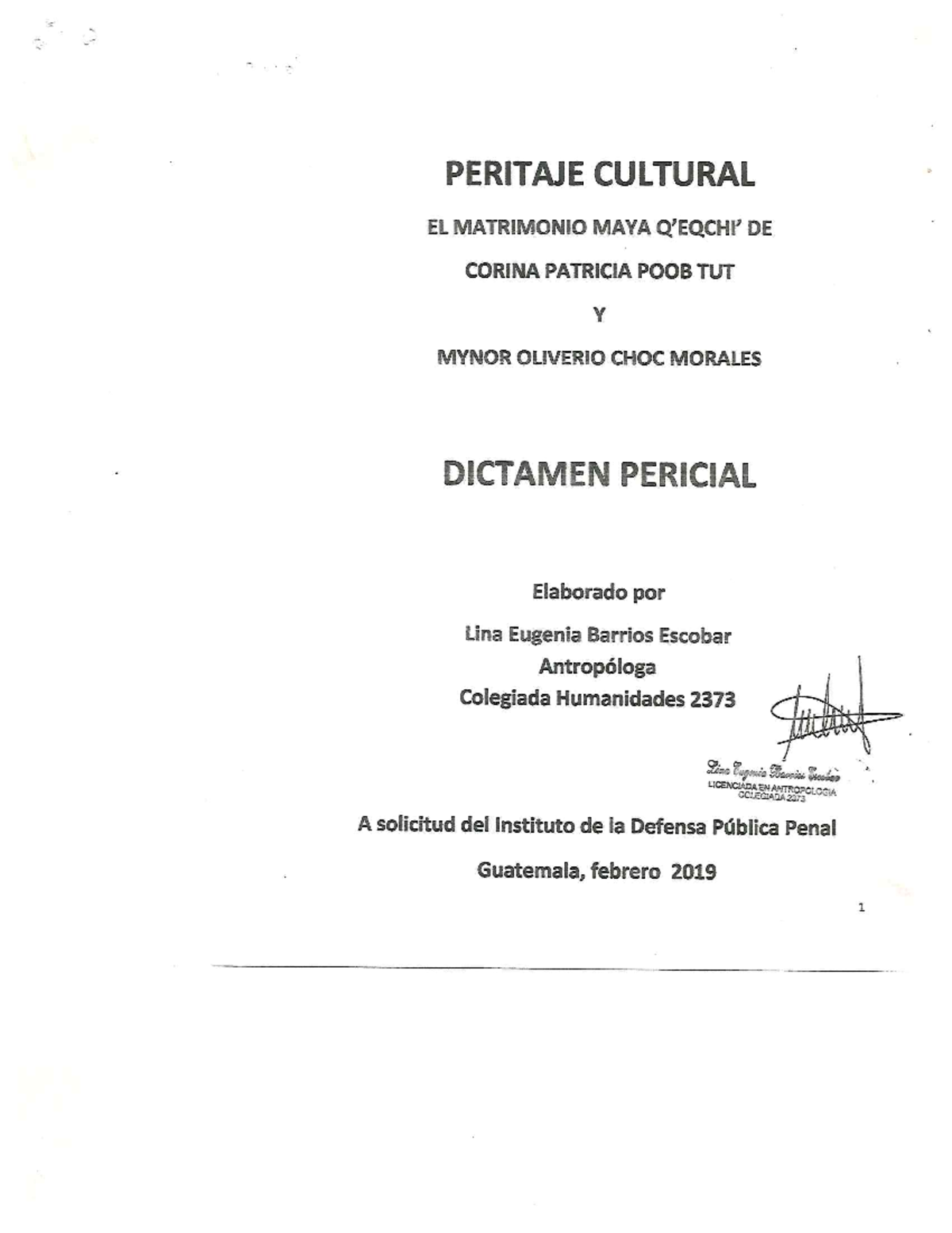 Peritaje Cultural Parte 1 - PERITAJE CULTURAL EL MATRIMONIO MAYA DE ...