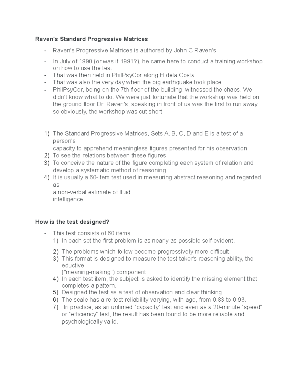 Ravens-Standard-Progressive-Matrices-Psych-Assessment-Notes - Studocu