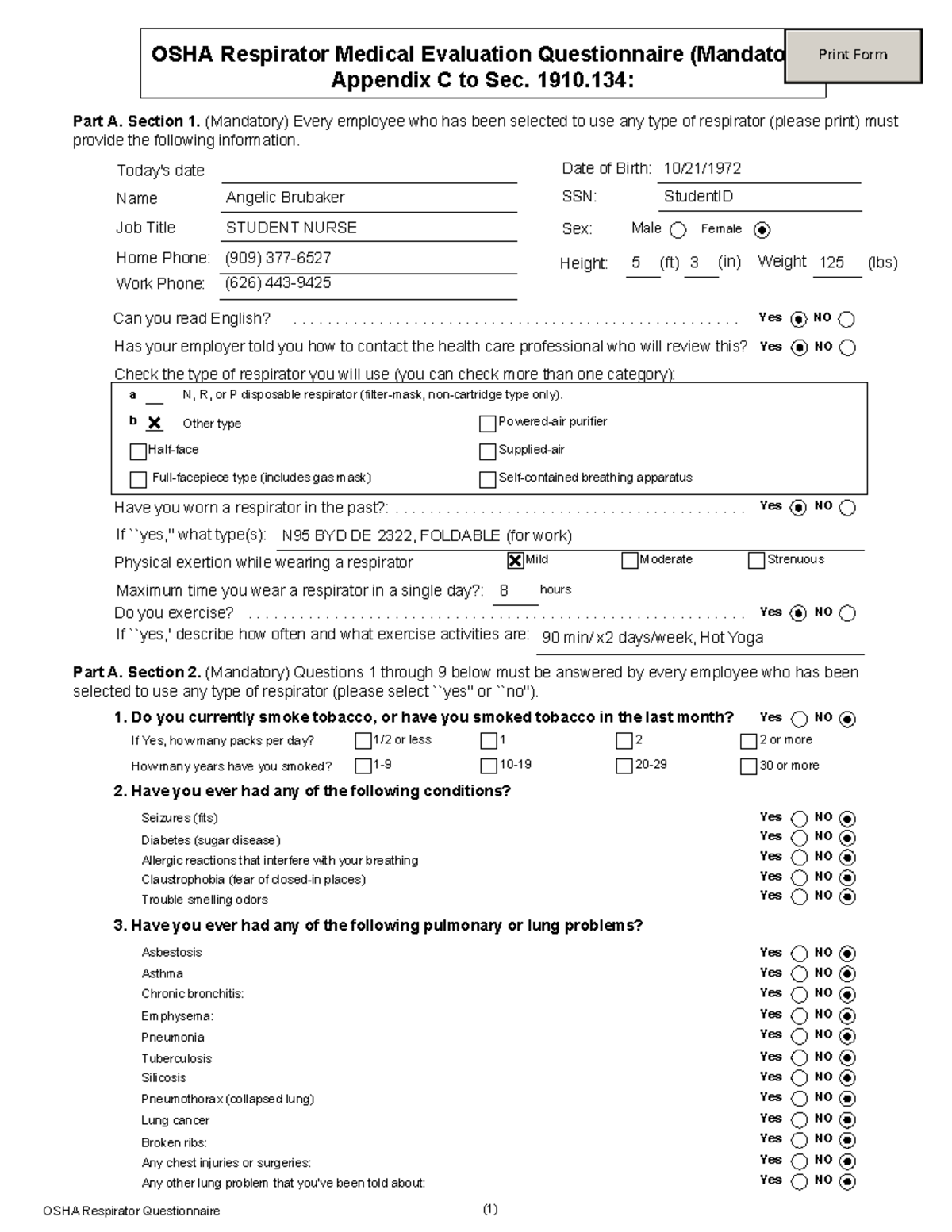 OSHA-Respirator-Questionnaire - OSHA Respirator Medical Evaluation ...