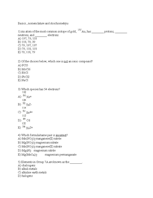 Electrochem - practice - Electrochem Notes Redox reactions Reduction ...