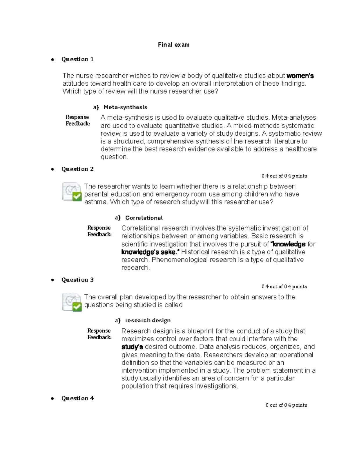 Nursing Research for EBP: Final Exam Review Questions & Answers - Studocu