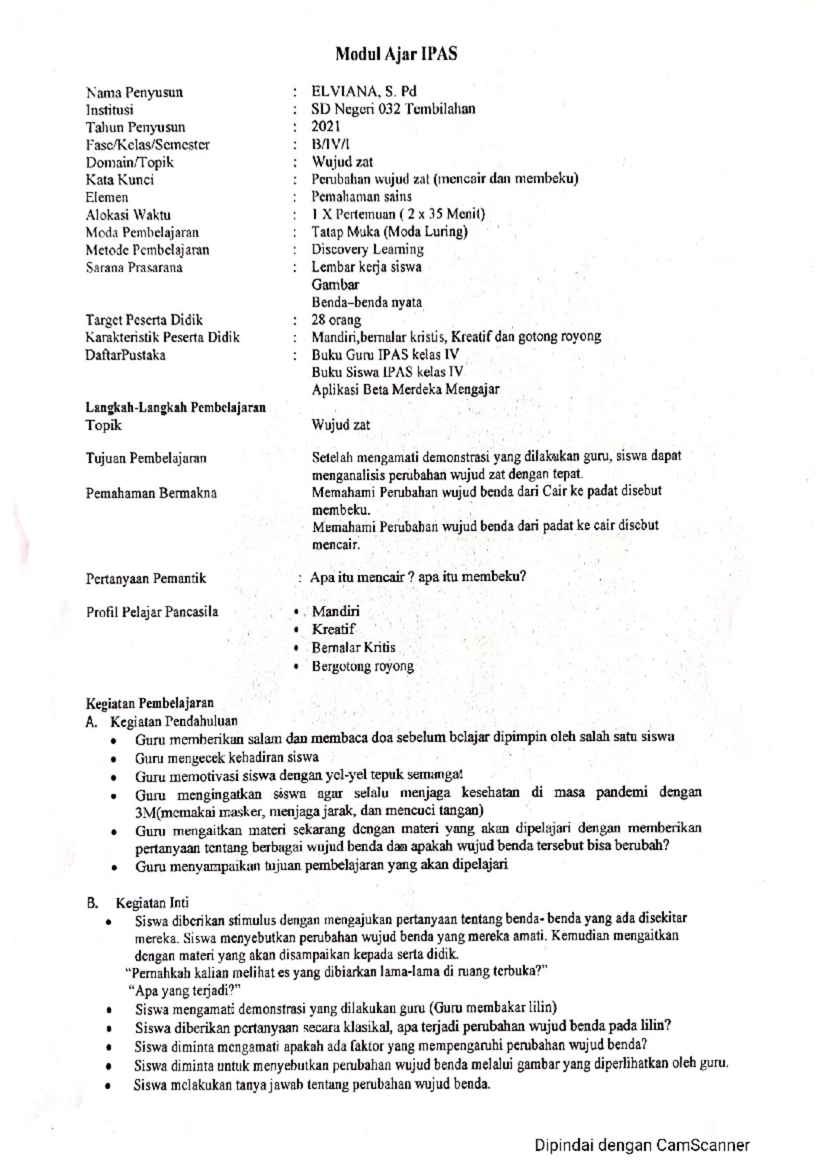 Modul Ajar IPAS Kelas 4: Panduan Lengkap dan Materi Penting - Studocu