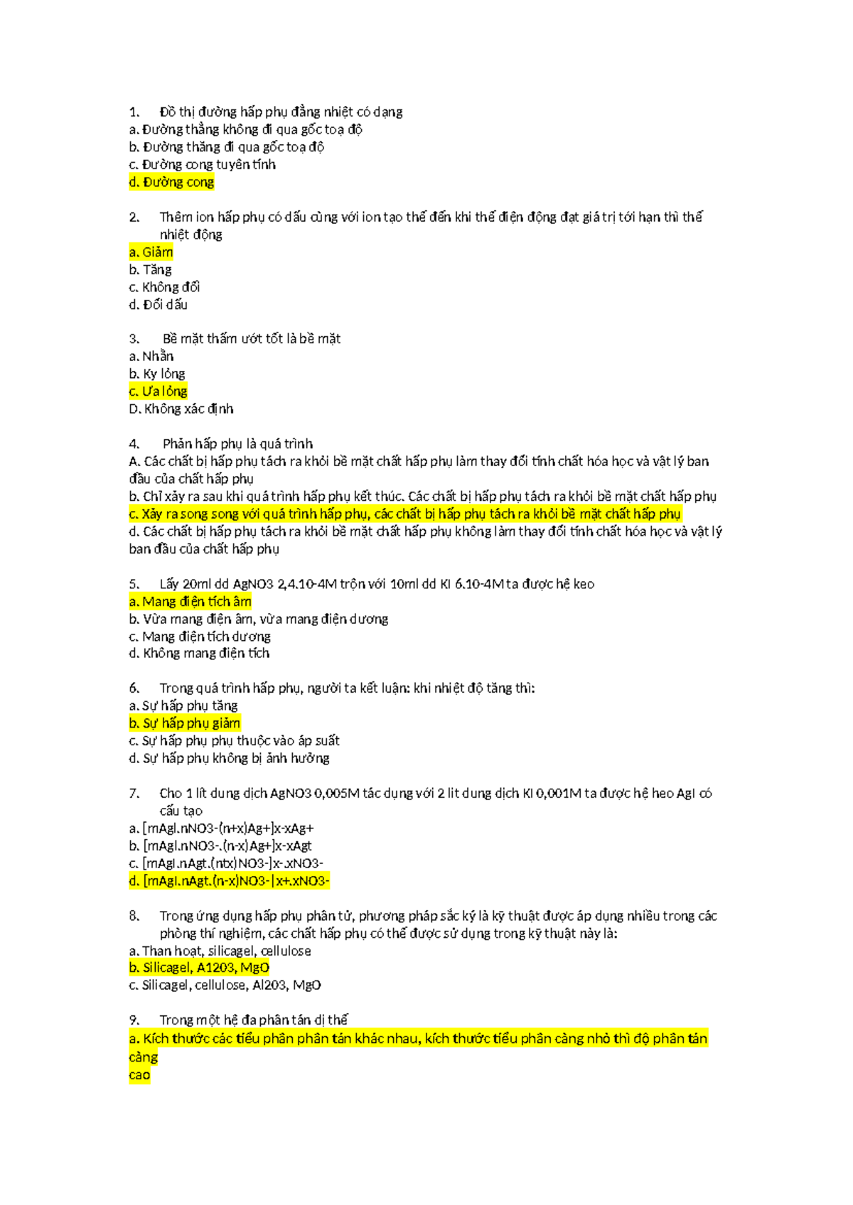 Đồ thị hấp phụ và các quá trình liên quan - Hoá lý dược 123 - Studocu