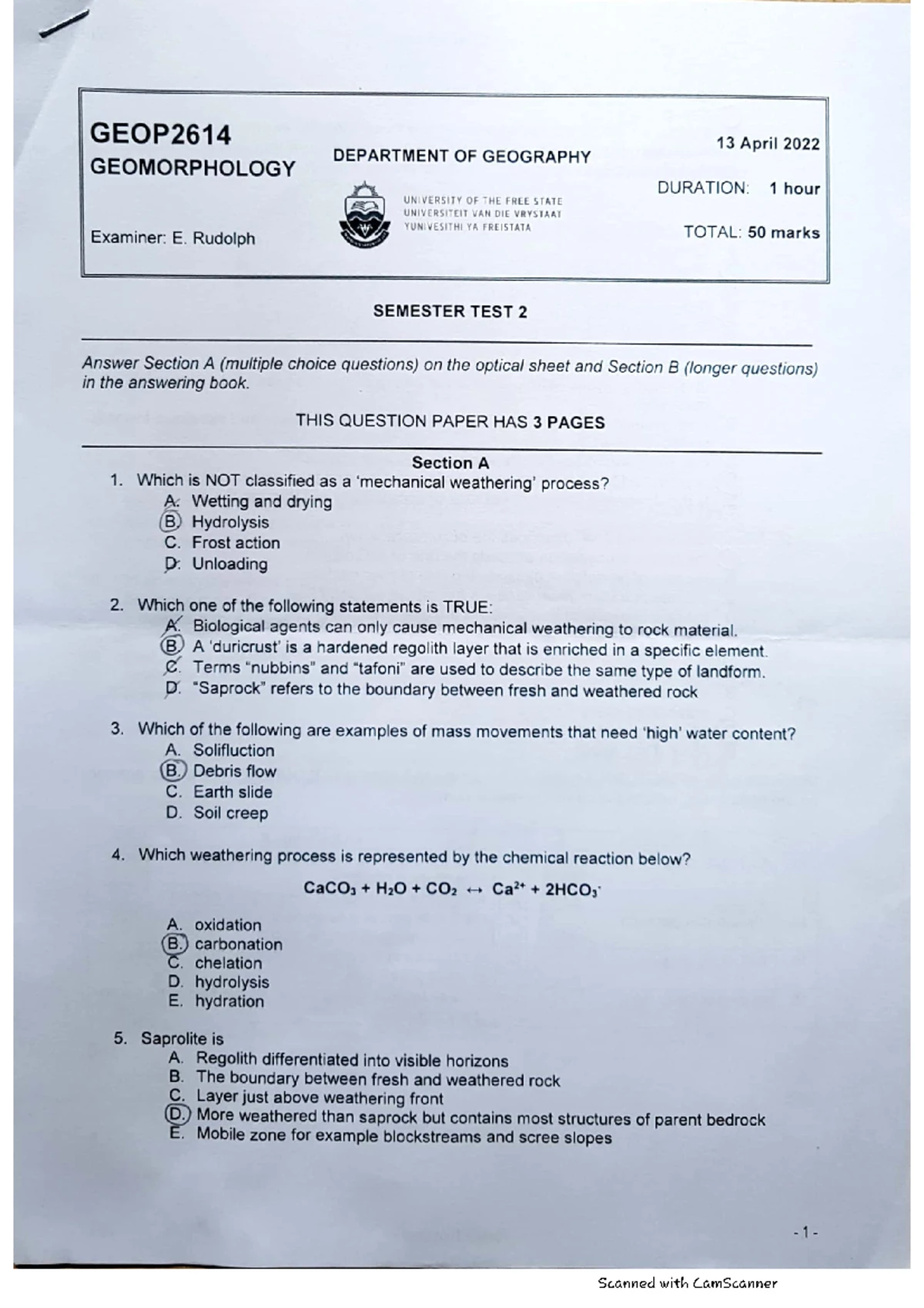 Grade 11 WEEK 6 Lessons 8&9 MASS Movements - GEOGRAPHY GRADE 11 WEEK 6 ...
