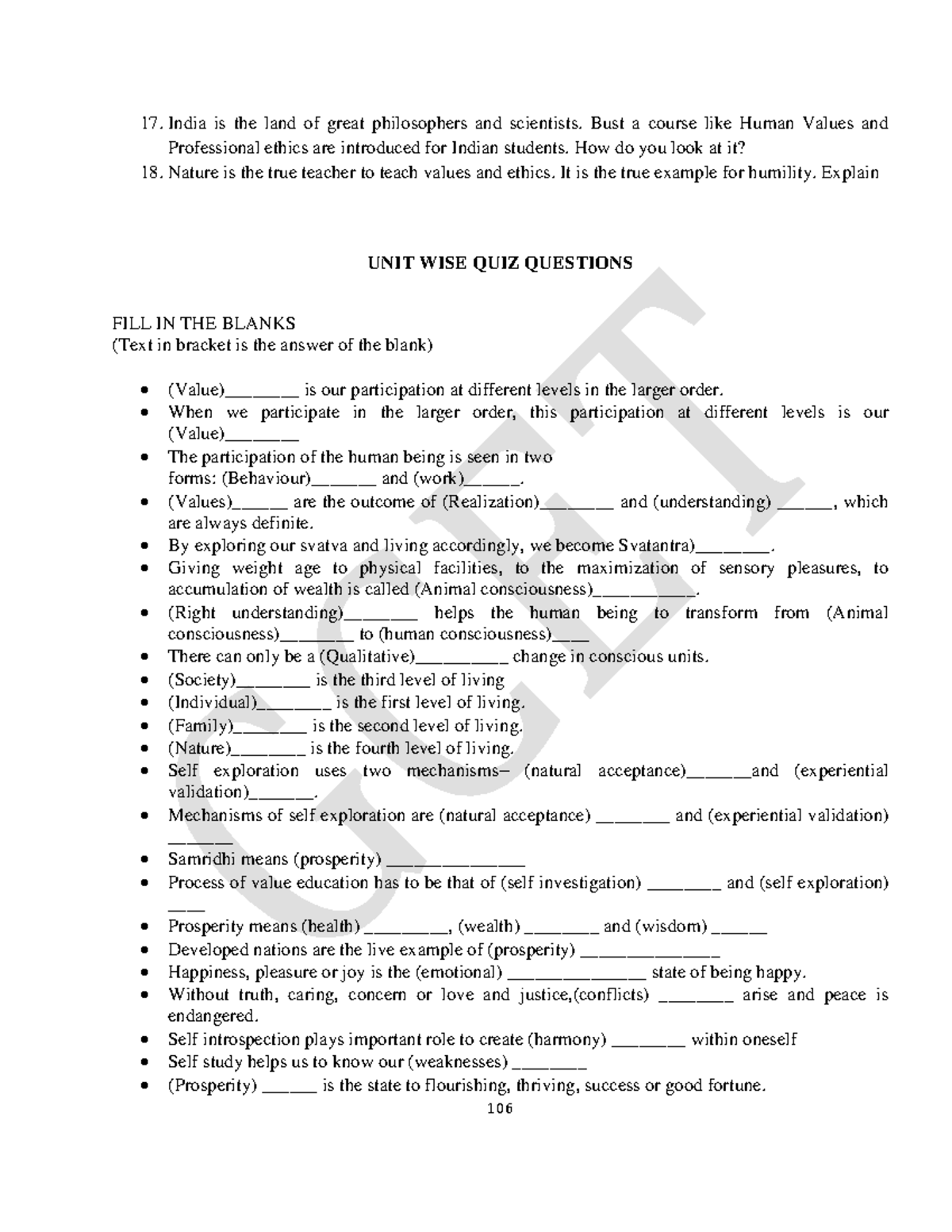 Question Bank (MCQ, True/False, & Fill-in-the-Blanks) with Answers ...