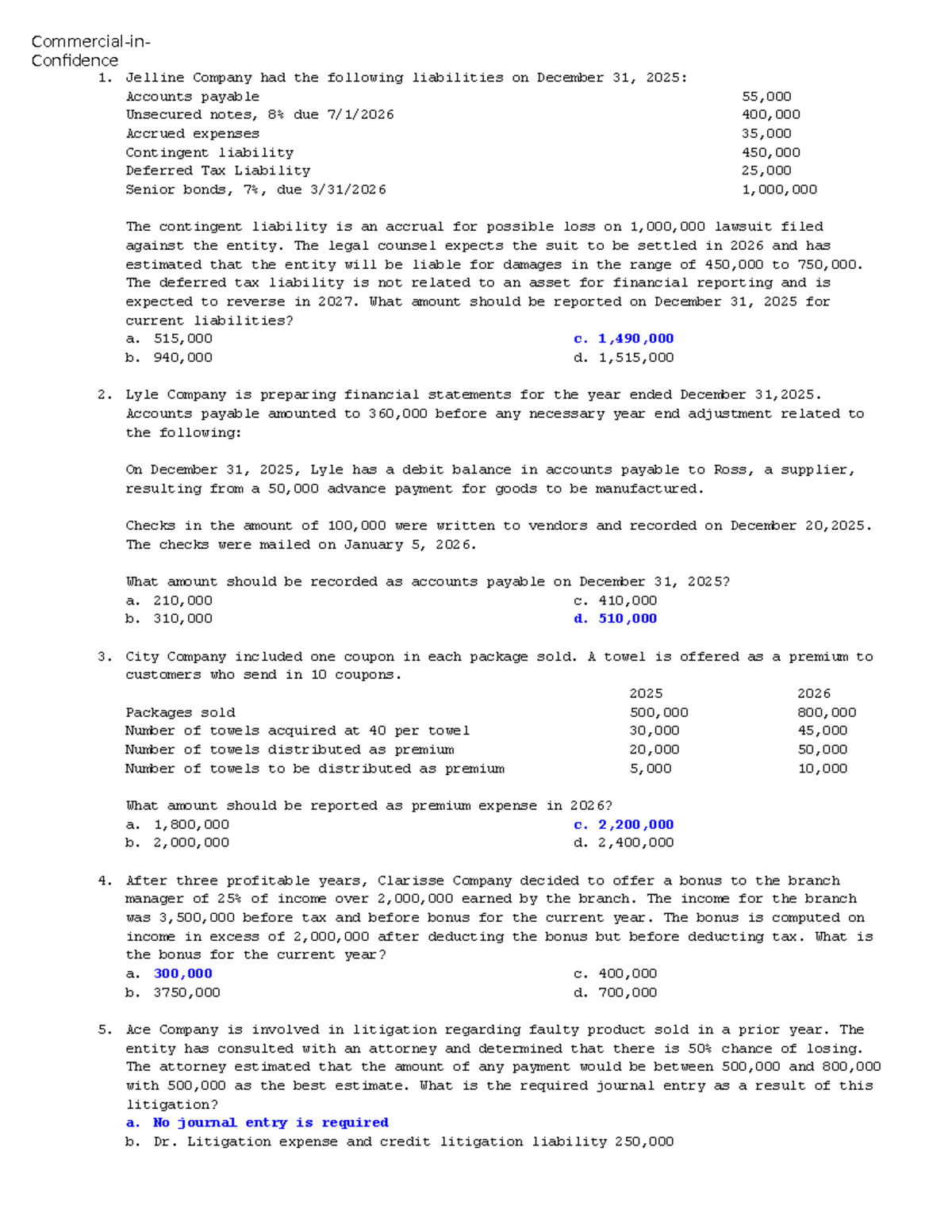 Midterm Exam Answers Key for Financial Accounting (ACCT 101) - Studocu
