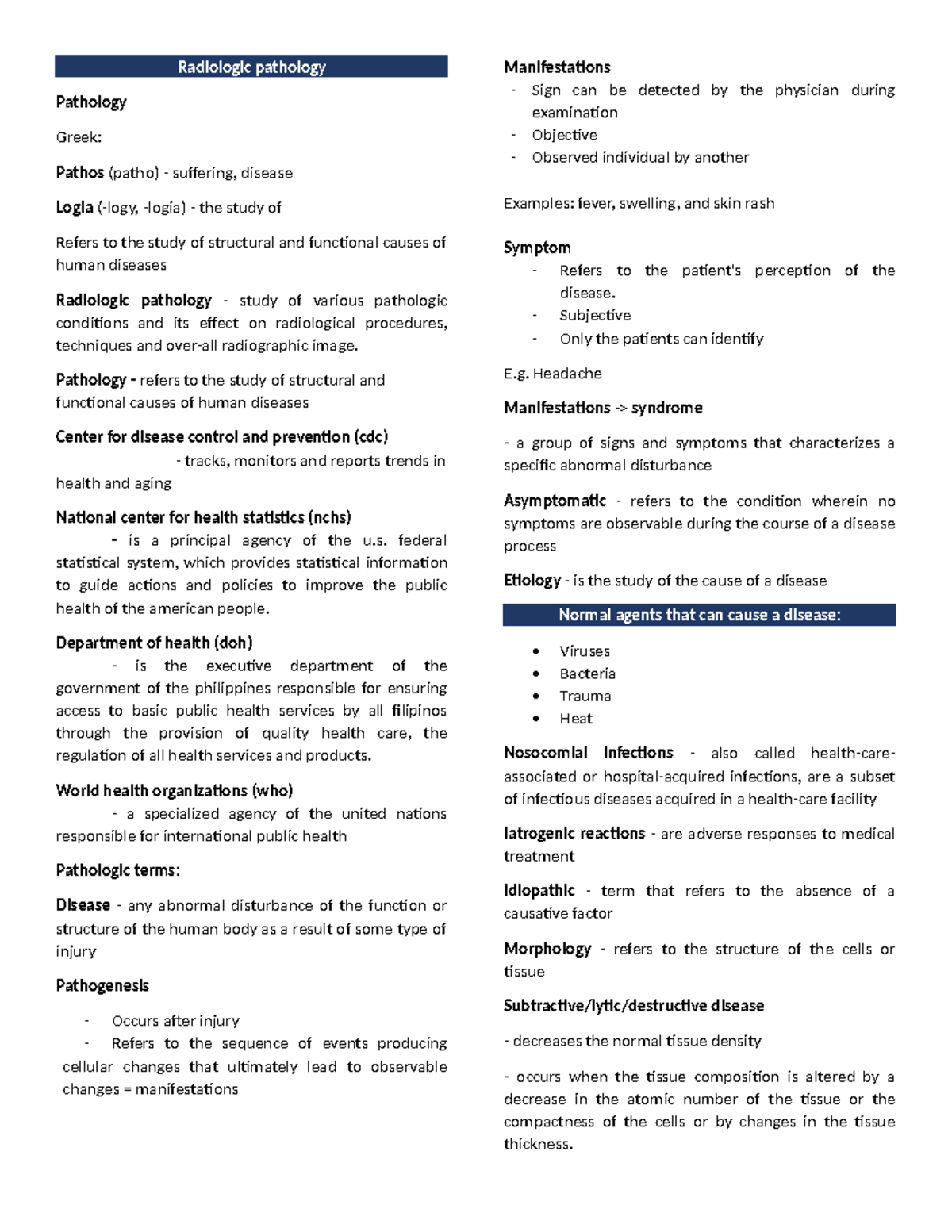 Rad Pat discussion - Radiologic pathology Pathology Greek: Pathos ...