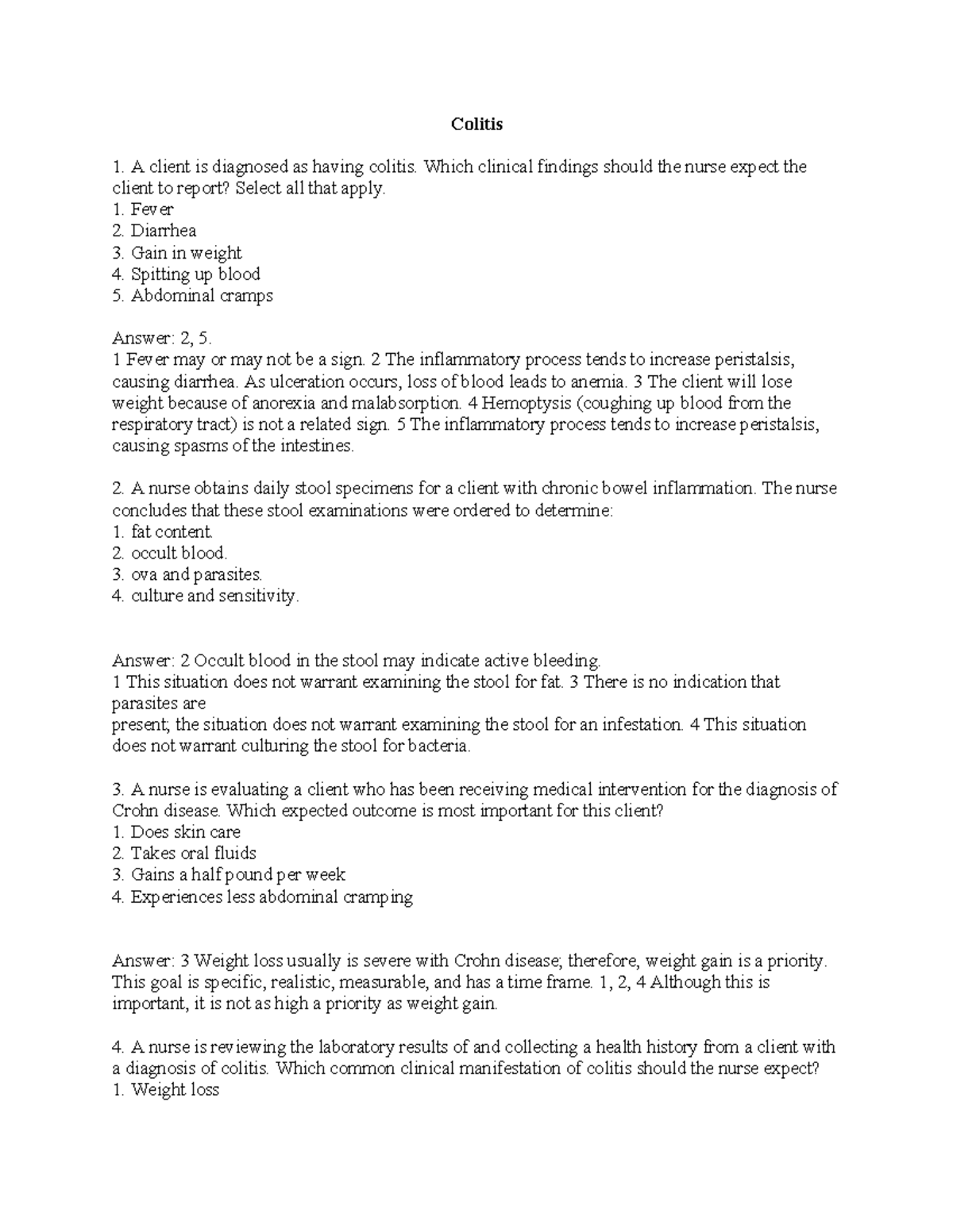 NUR 301 Colitis: Clinical Findings & Management for Nursing Students ...