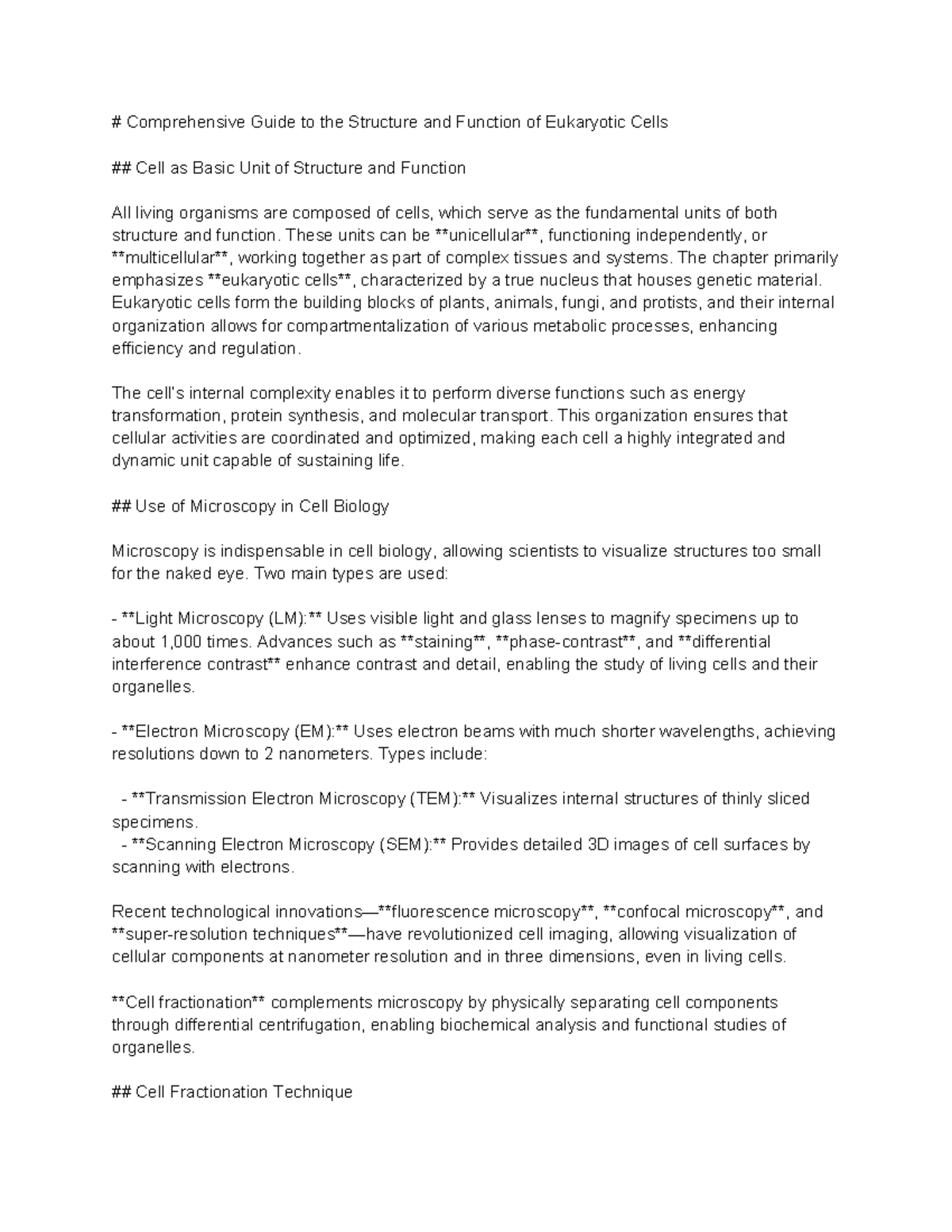 EUK 101: Comprehensive Overview of Eukaryotic Cell Structure & Function ...