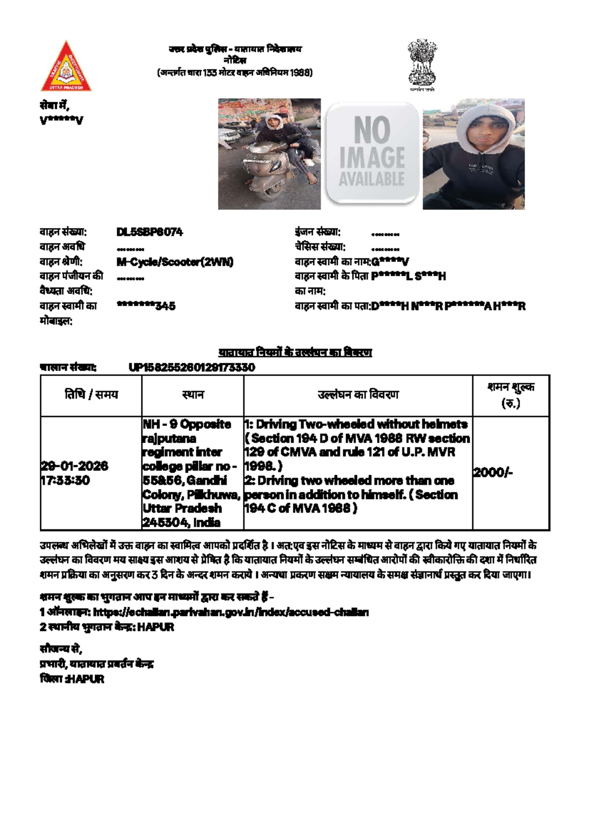 Driving Violations Report (133 1988) - NH 9 & U.P. MVA Sections - Studocu