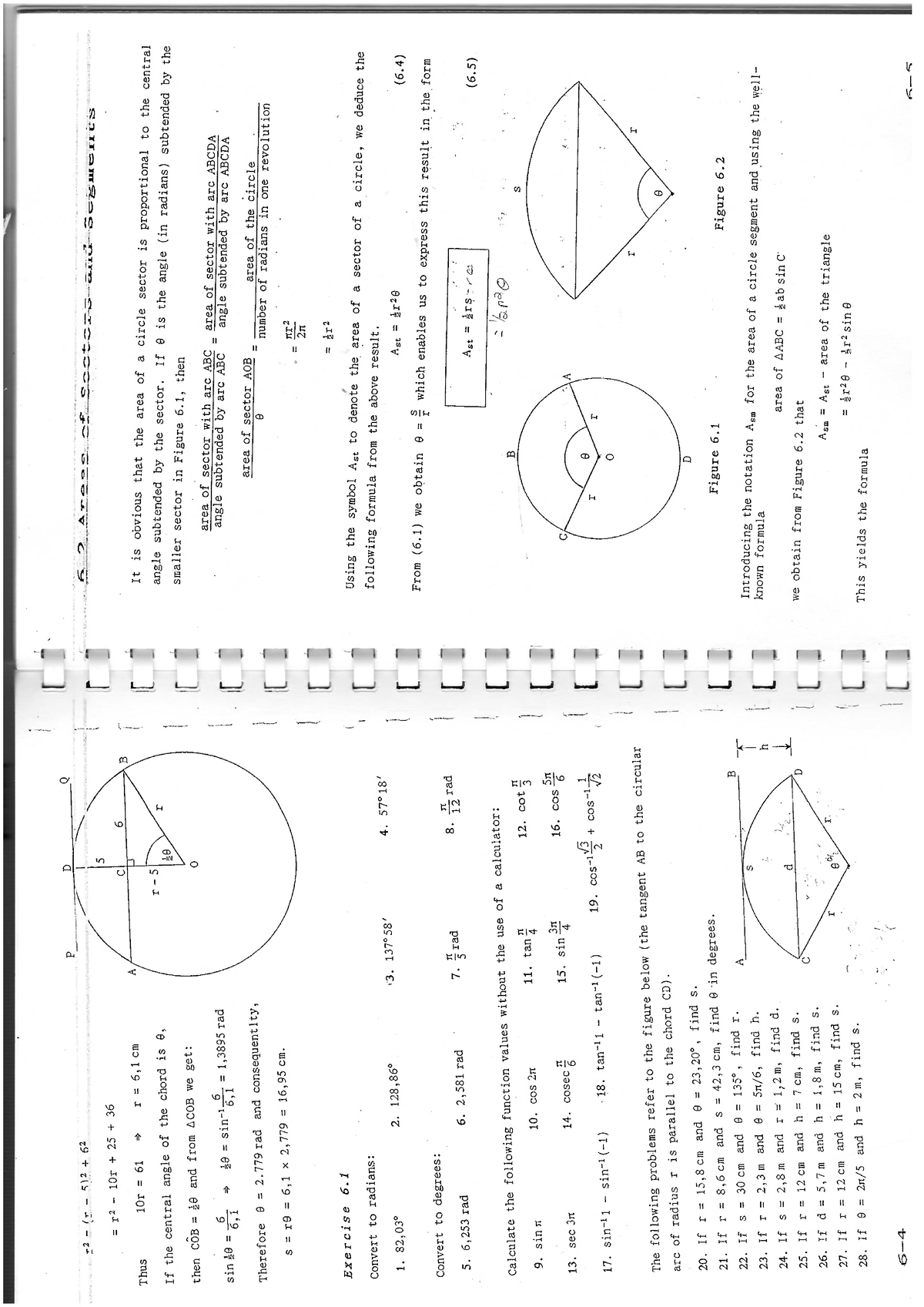 Radian Measure Exercises and Formulas for P D Q r2 512 62 - Studocu