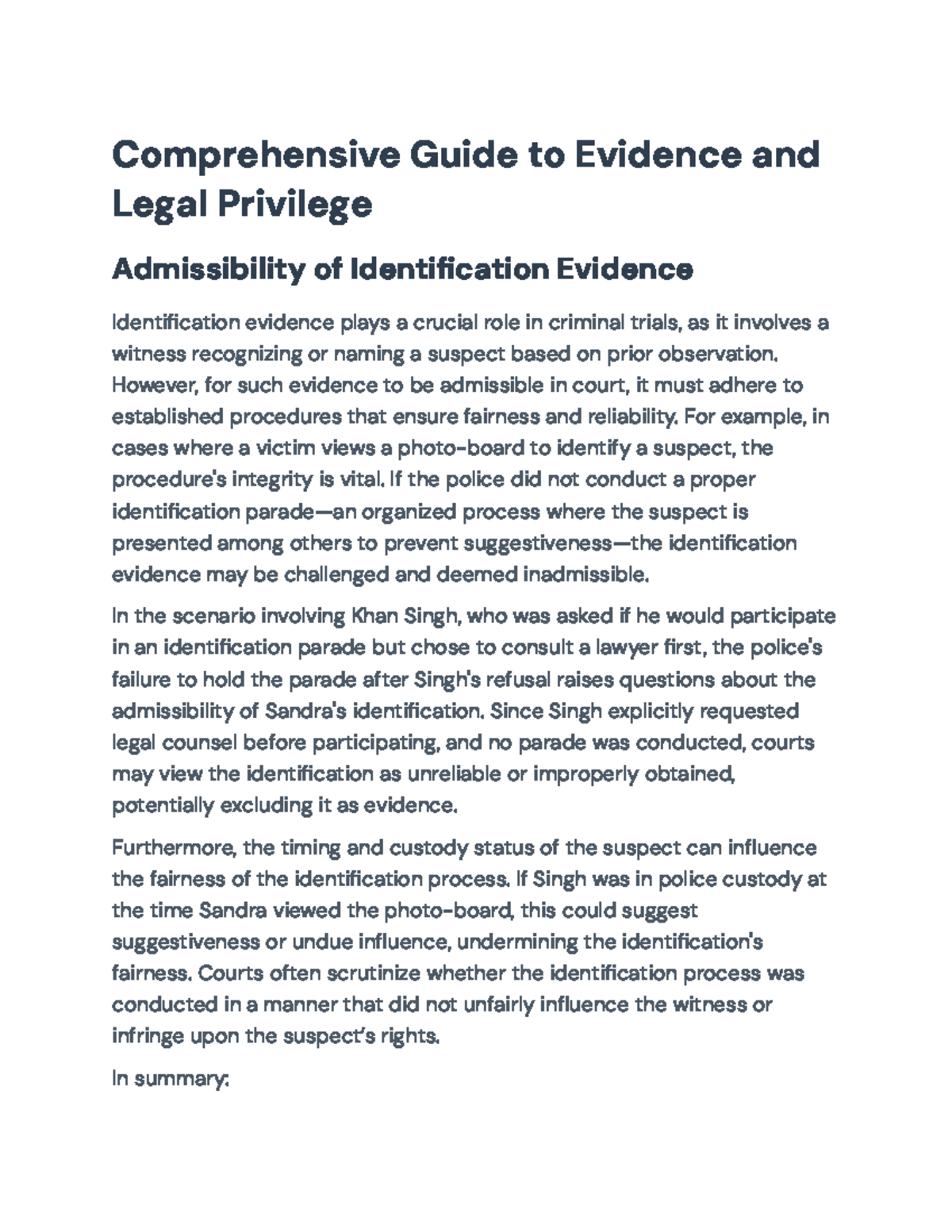 Comprehensive Guide to Client Legal Privilege & Evidence Admissibility ...