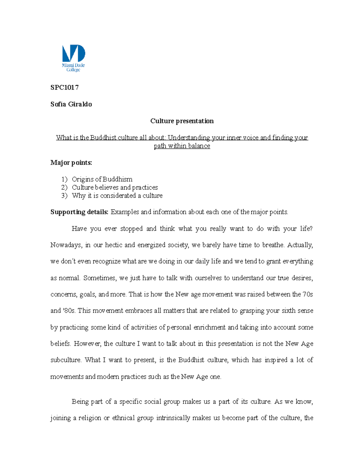 Culture presentation - Structure of assignments. - SPC Sofía Giraldo ...