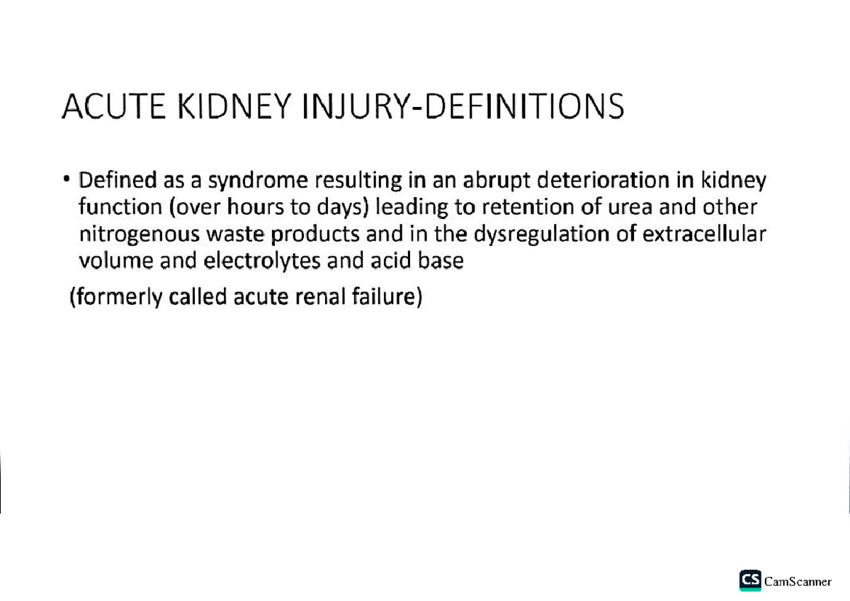 AKI & AKD: Comprehensive Class Notes on Acute Kidney Injury and Disease ...