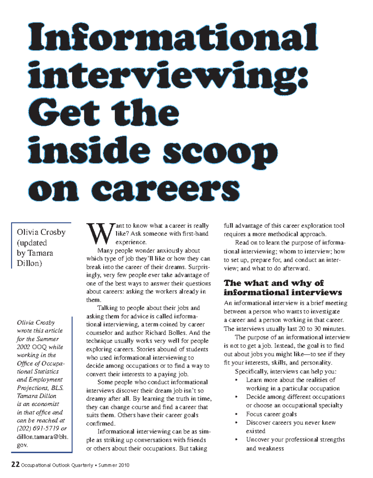 Informational Interviewing: Insights into Career Exploration - Studocu