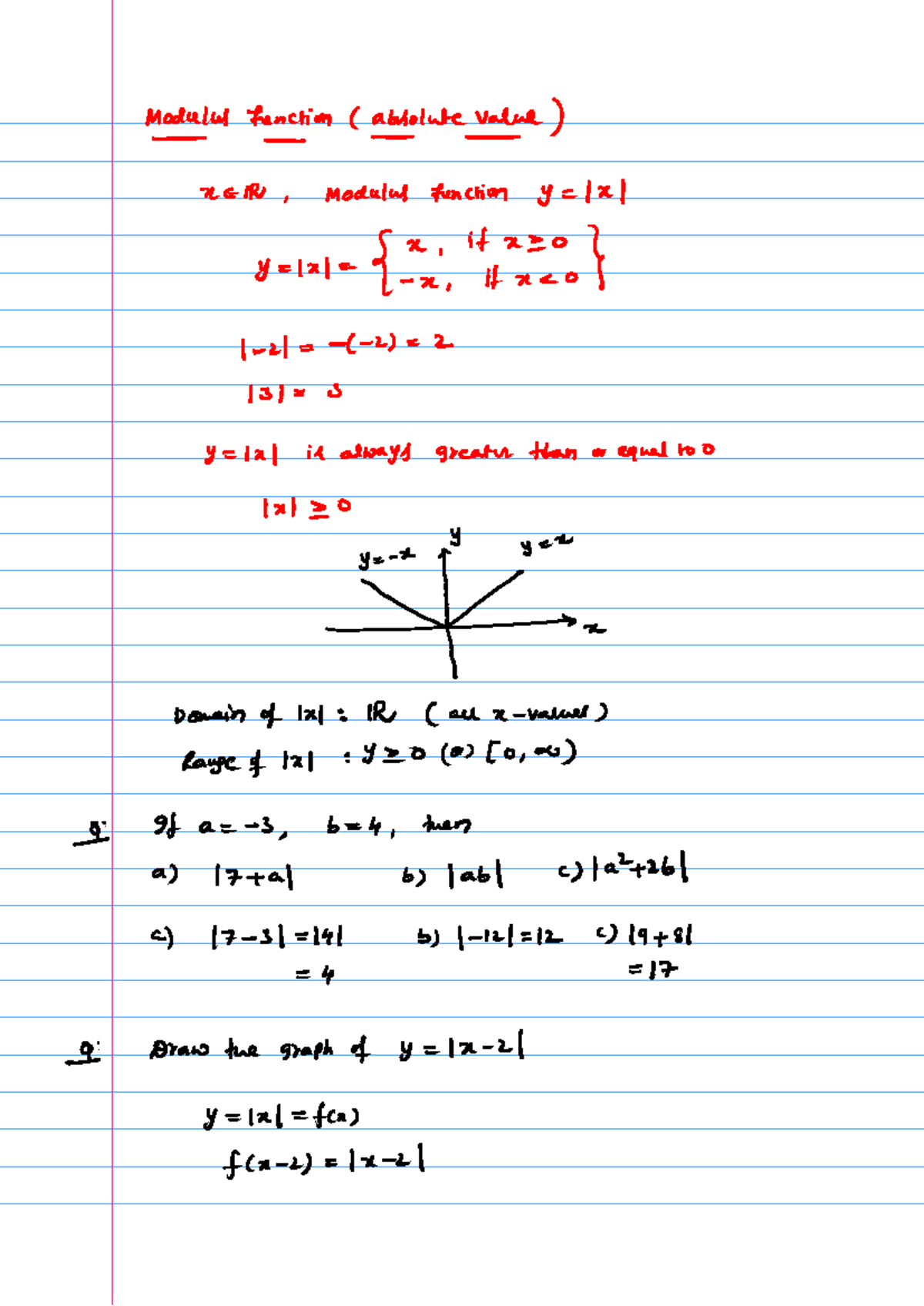 Modulus Function Notes - A Level AQA/IB - Studocu