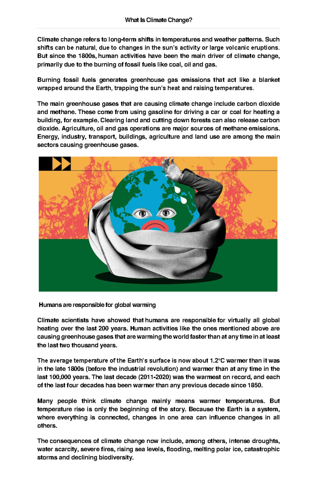 Understanding Climate Change: Causes, Effects, and Human Responsibility ...