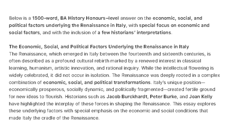BA History Essay: Economic, Social, and Political Factors of the ...