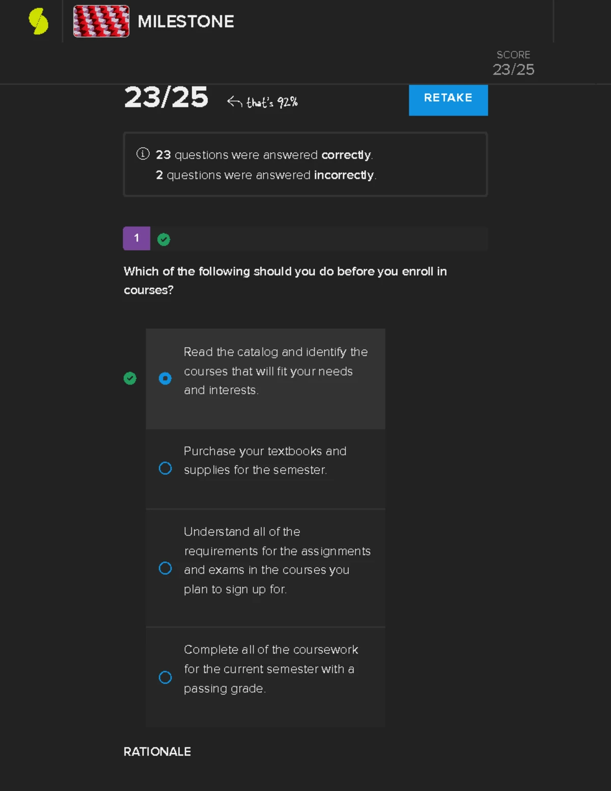 Final Milestone Exam QSQ-340 - 1 CONCEPT → Leadership and Motivation 22 ...