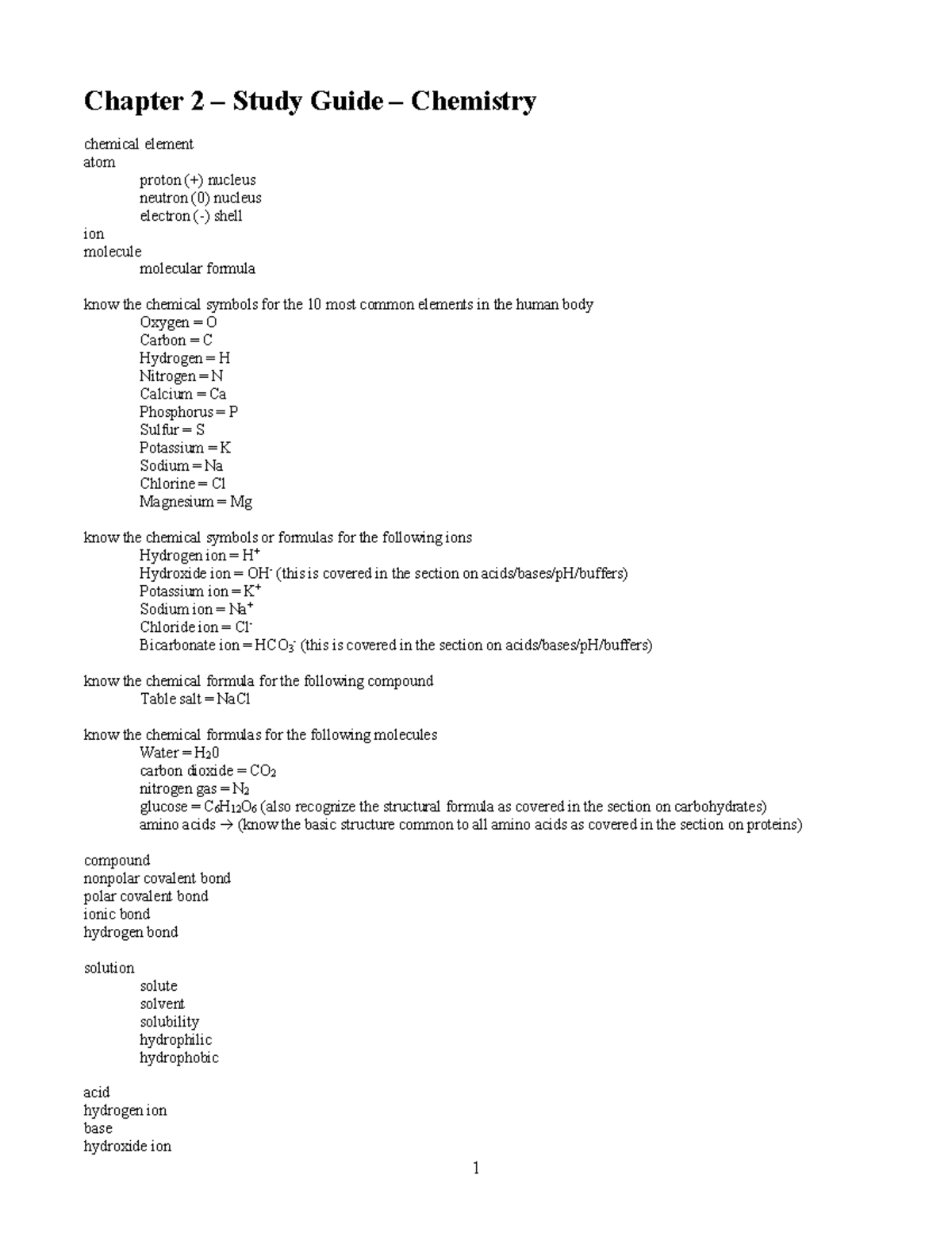 Chemistry 101: Chapter 2 Study Guide on Elements & Compounds - Studocu