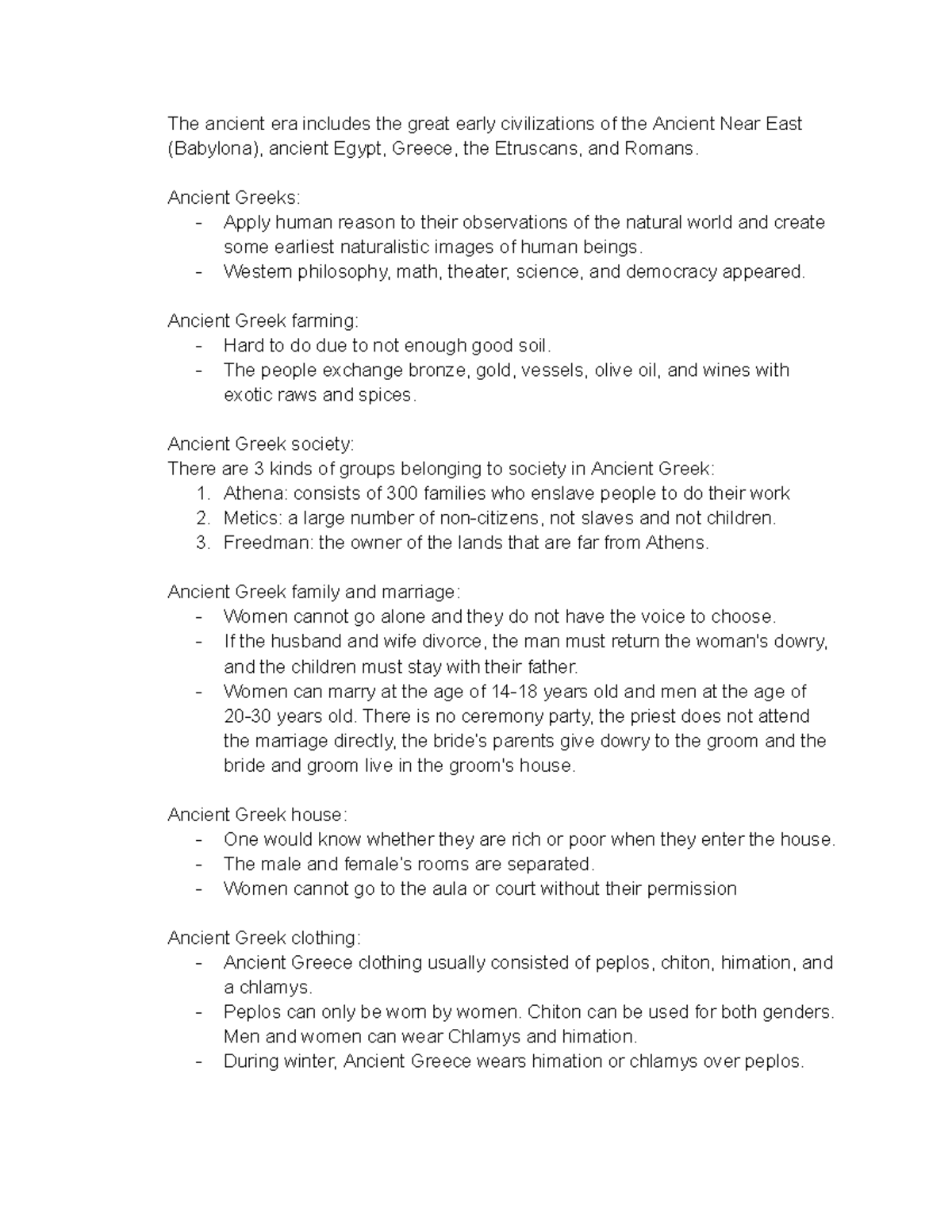 Ancient Greeks: A Comprehensive Study Guide and Notes - Studocu