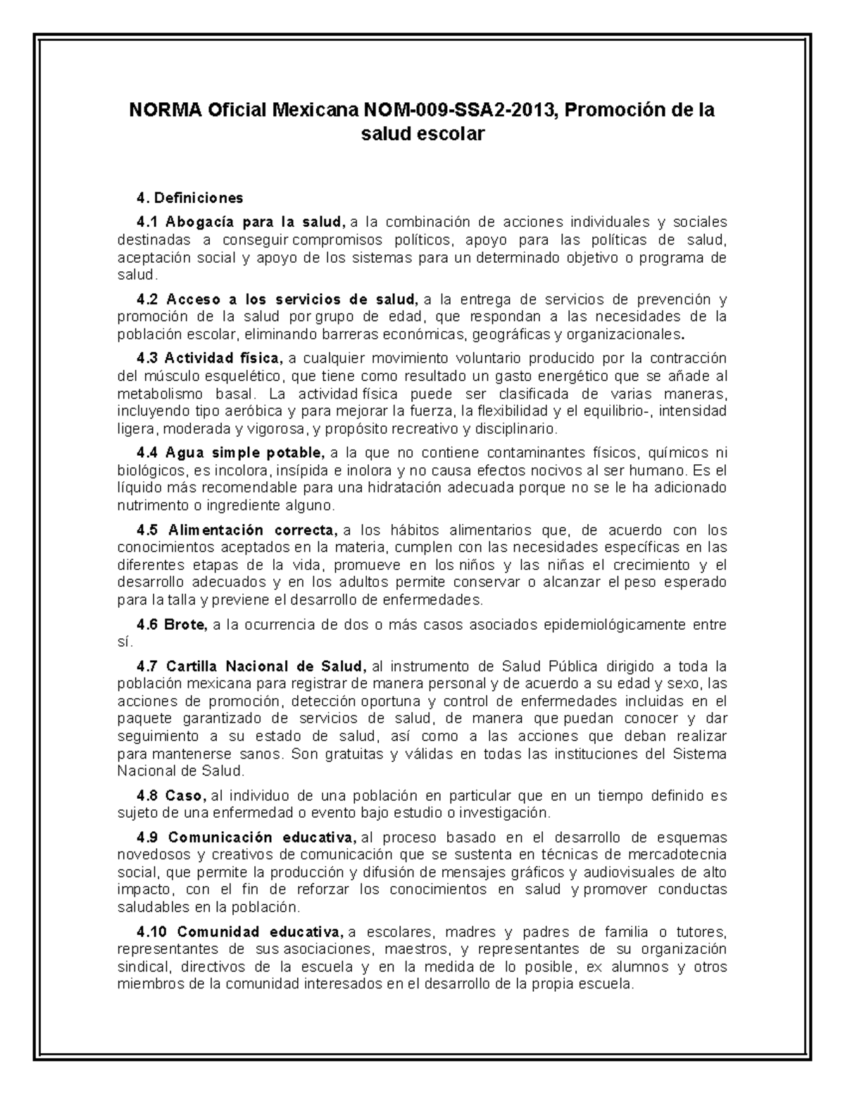 Norma Oficial Mexicana NOM-009-SSA2-2013 y NOM-034-SSA2-2013 - Studocu