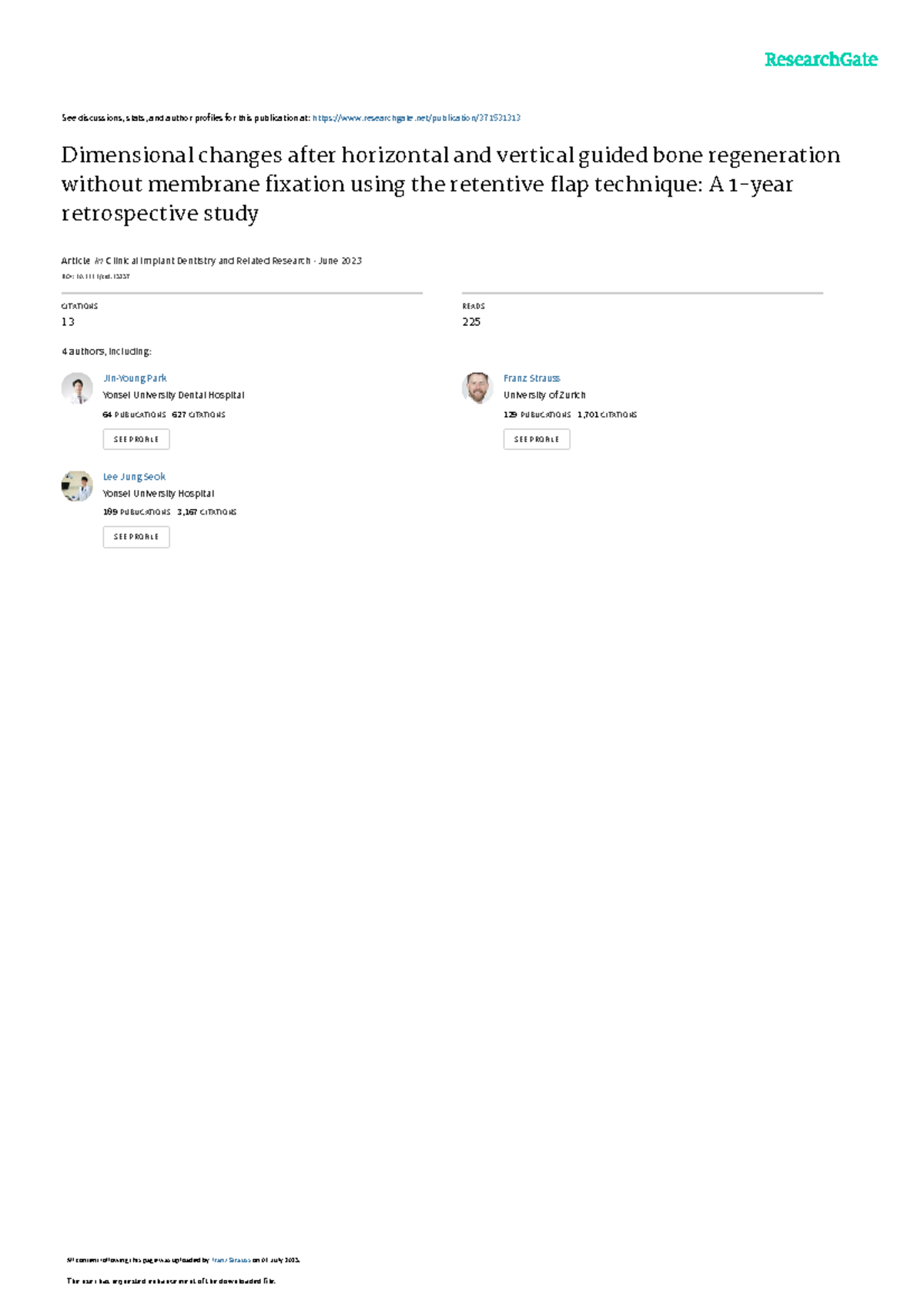 Dimensional Changes in GBR: A Retrospective Study (CIDR 2023) - Studocu