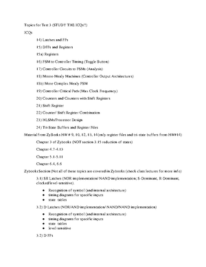 Test 3 Review - Test 3 Review (Test 3 on Tuesday, 4/26/2024) The Test 3 ...