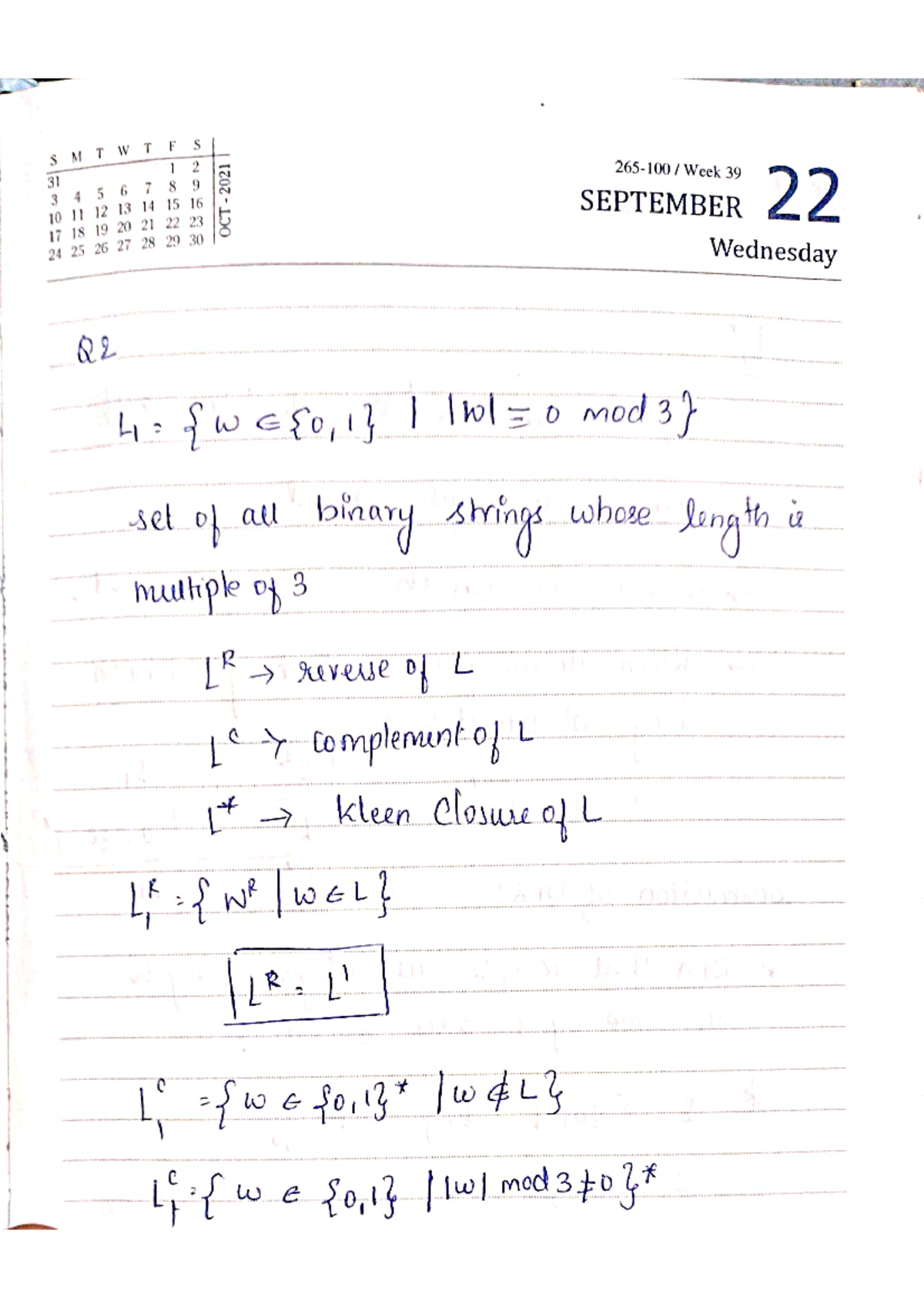 Assignment 1 L1 Solution: Binary Strings & DFA Construction - Studocu