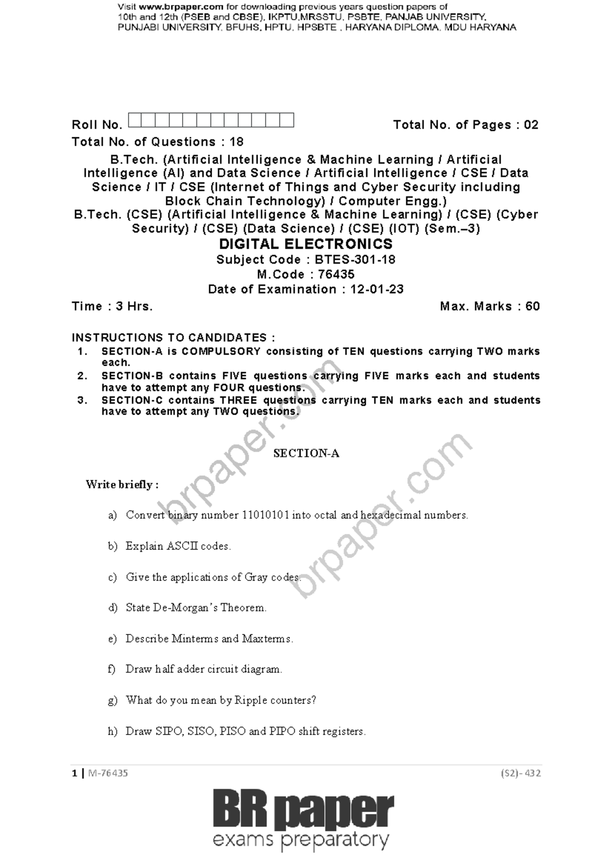 Digital Electronics Exam Notes De 3rd Dec 2023 Studocu