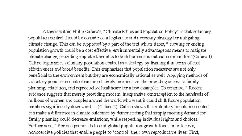 Reading Response 4: Voluntary Population Control & Climate Change ...