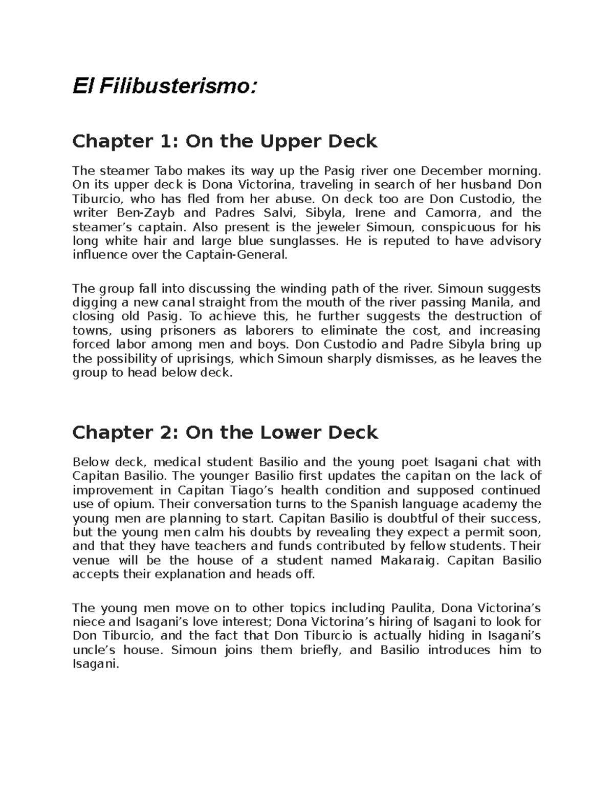 El Filibusterismo - KKK - El Filibusterismo: Chapter 1: On the Upper ...