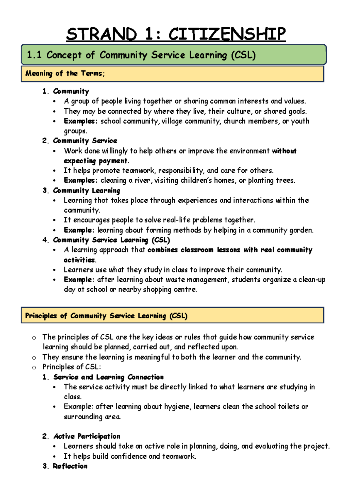 Grade 10 CSL Revision Book: Understanding Community Service Learning ...