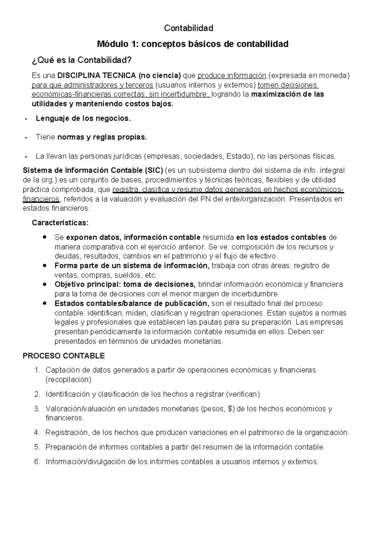 Resumen M1 y M2: Conceptos y Estados Contables Básicos - Studocu