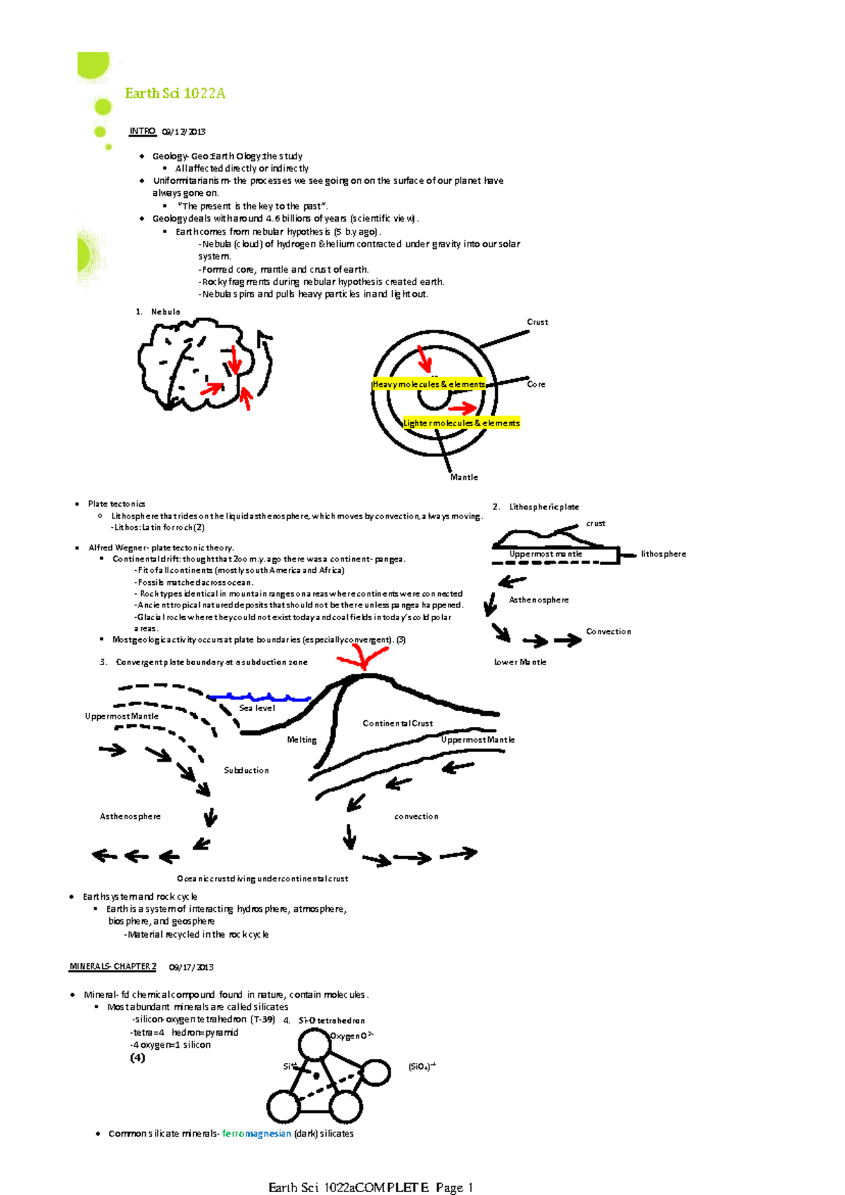 Earth Sci 1022 Full Notes - 1022 - Western University - Studocu