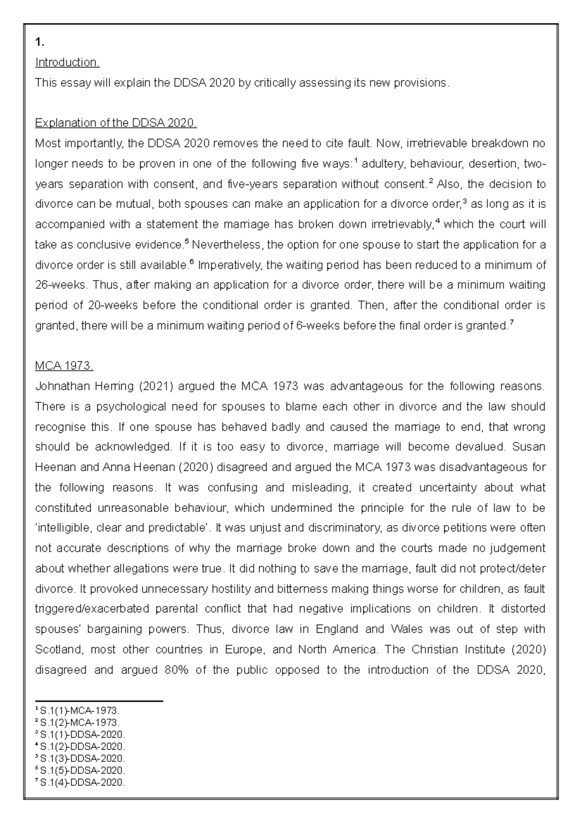 Family Law Exam - DDSA 2020 Analysis and Implications - Studocu