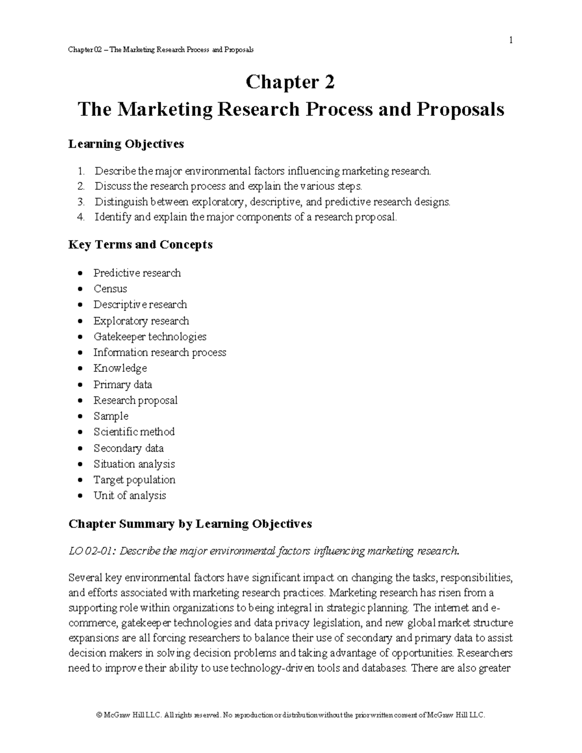 Chapter 02 – The Marketing Research Process and Proposals - Studocu