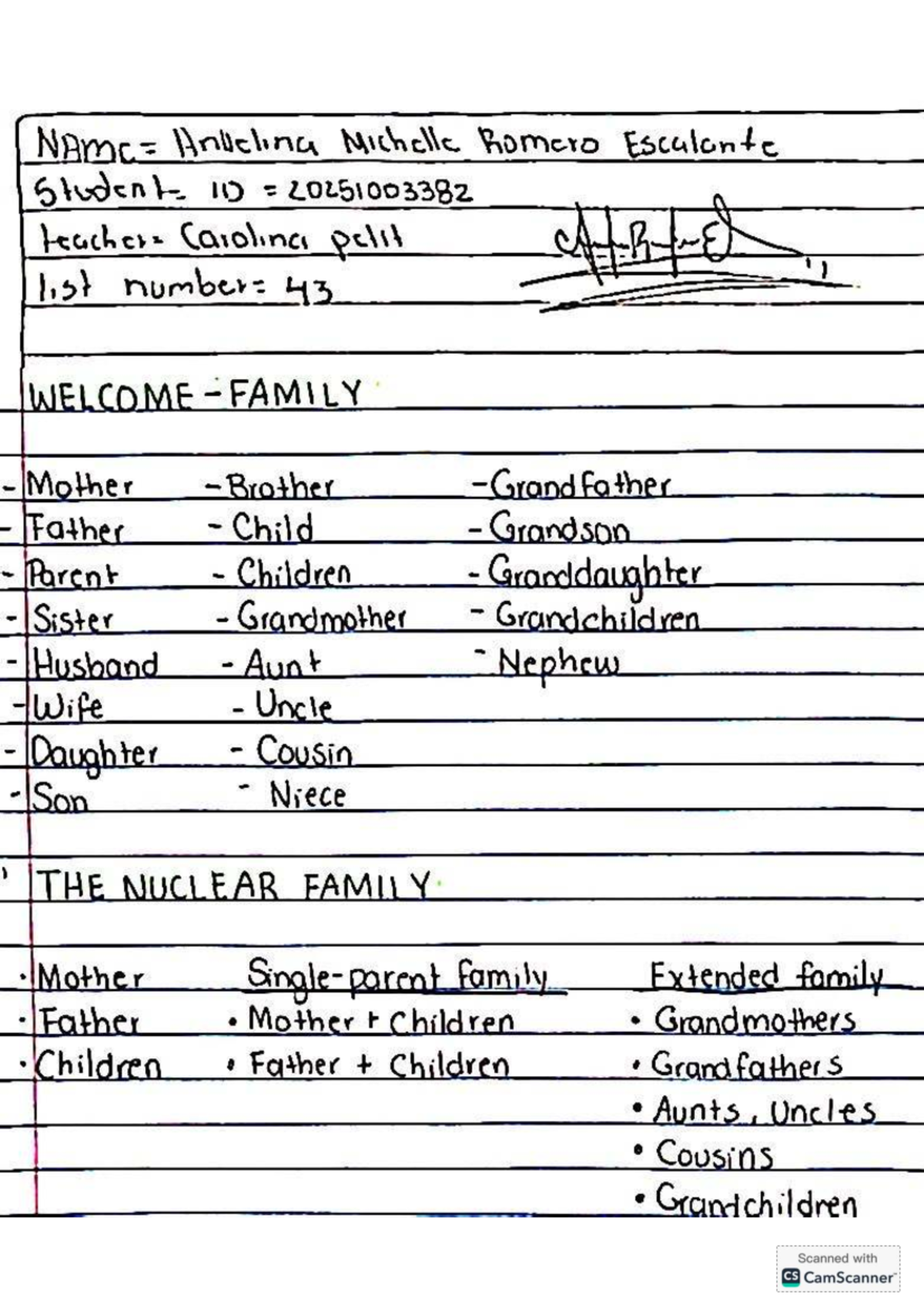 U2T3a26 Family Vocabulary and Nuclear Family Concepts - Studocu